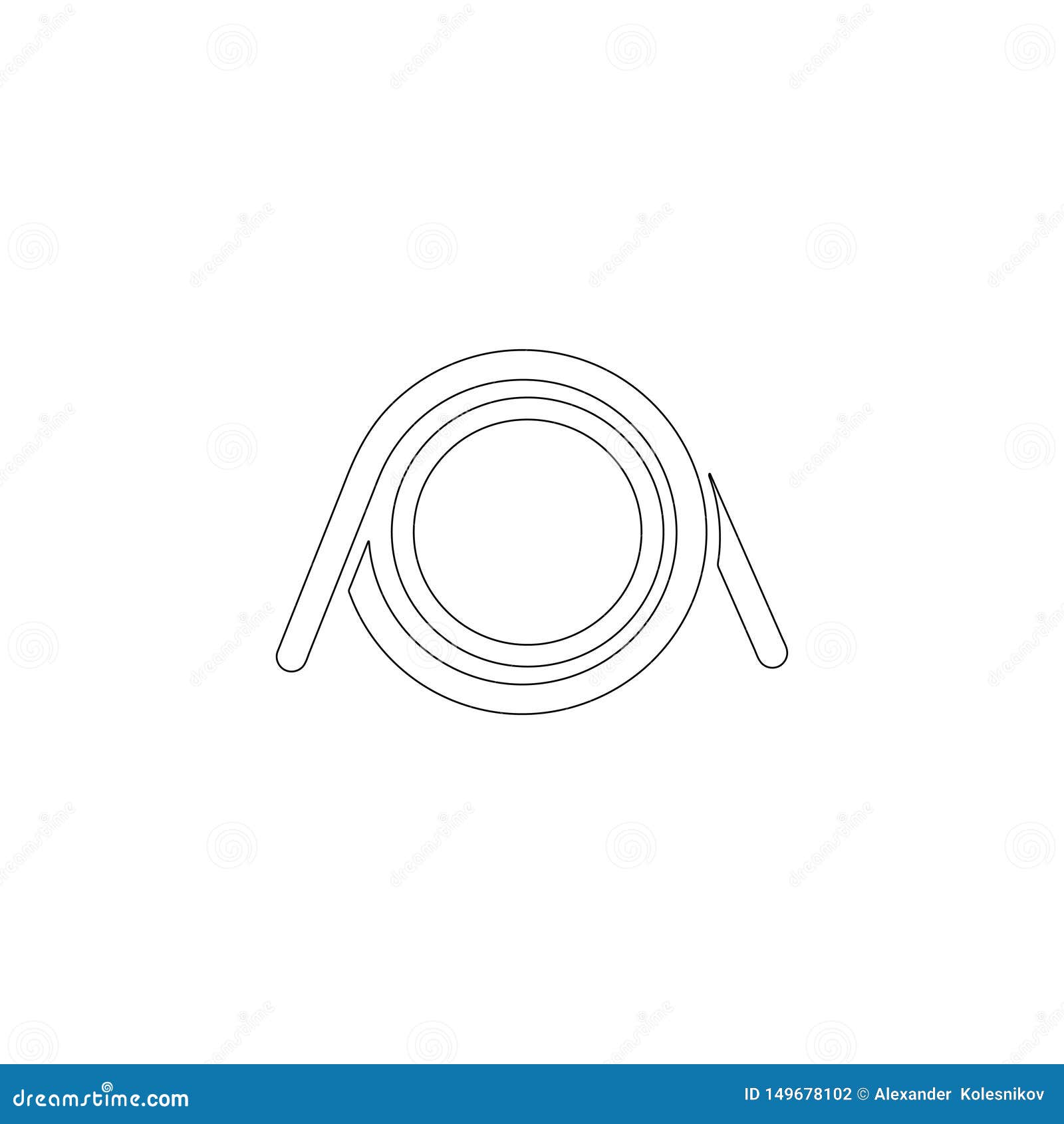 Spiral Spring. Flat Vector Icon Stock Vector - Illustration of coil ...
