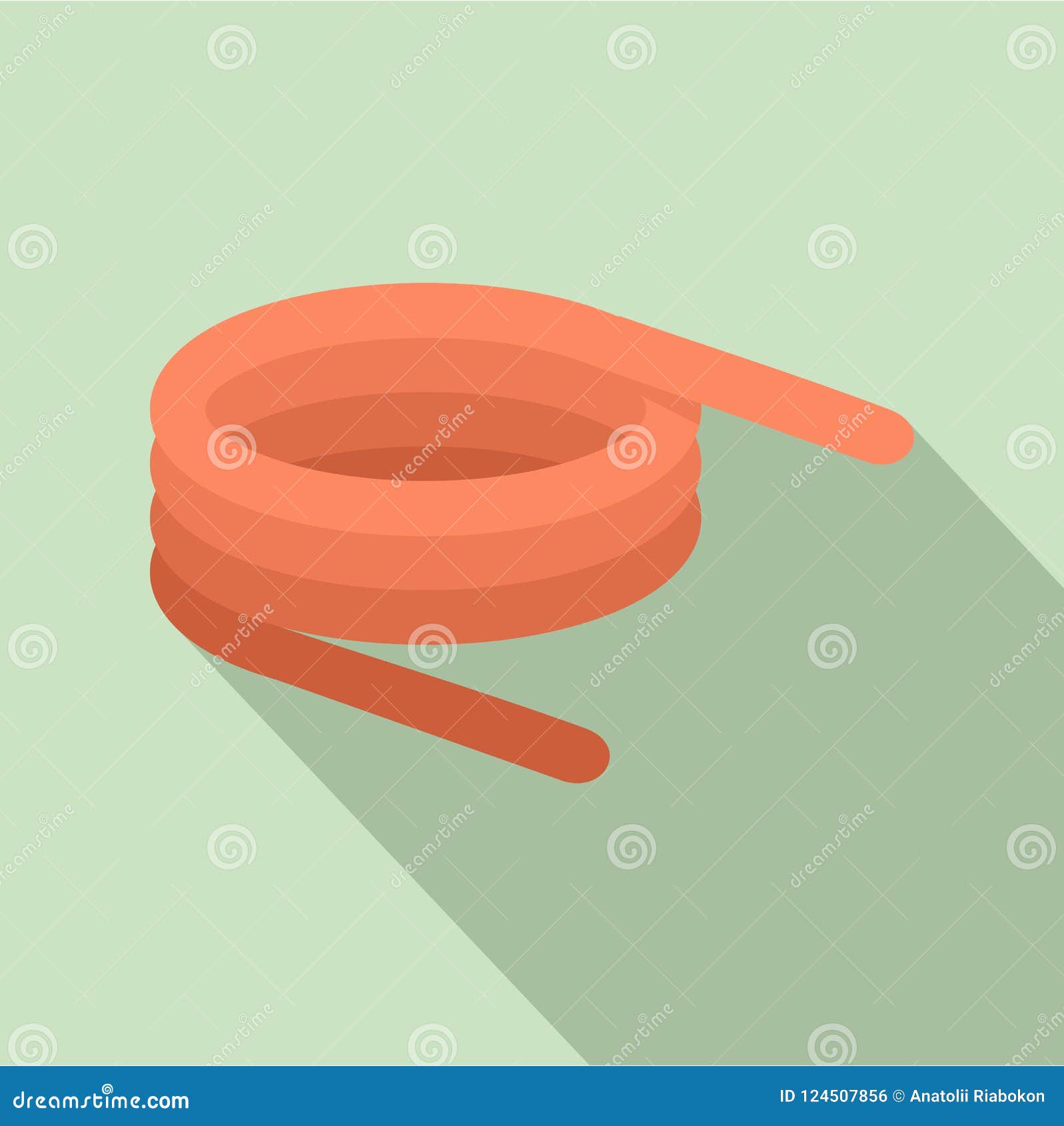 Spiral Spring Icon, Flat Style Stock Illustration - Illustration of ...