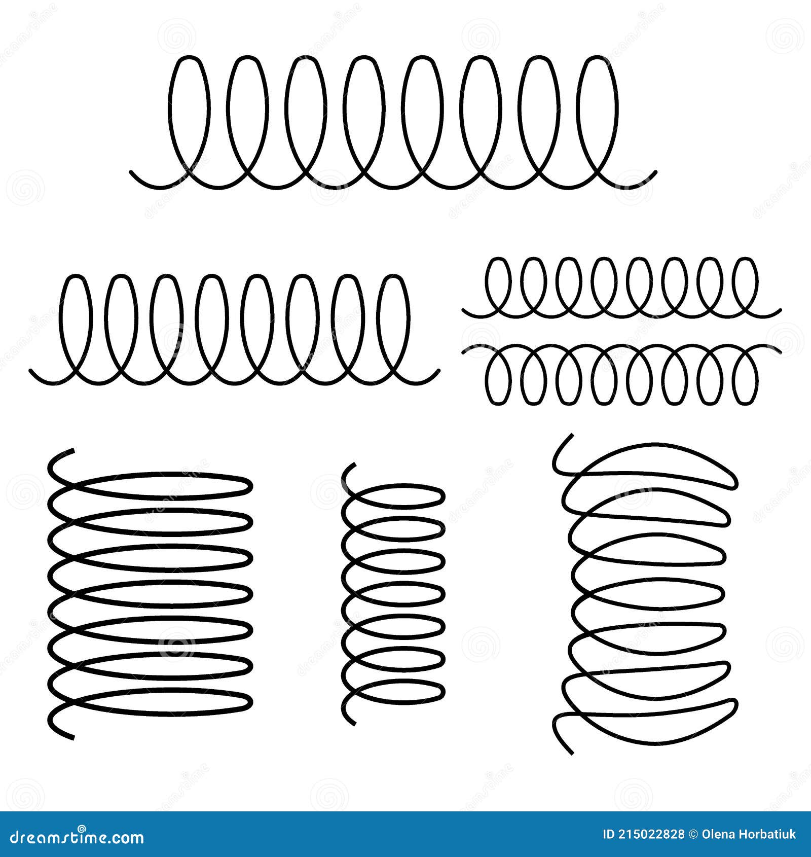 Spiral Spring Vector Logo Icon Of Swirl Line Or Curved Wire Cord ...