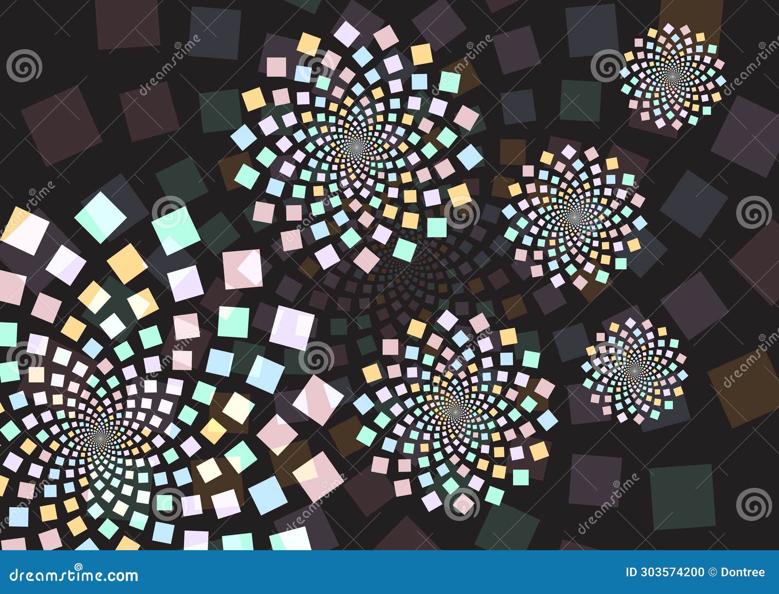 Spiral square round stock vector. Illustration of decoration - 303574200