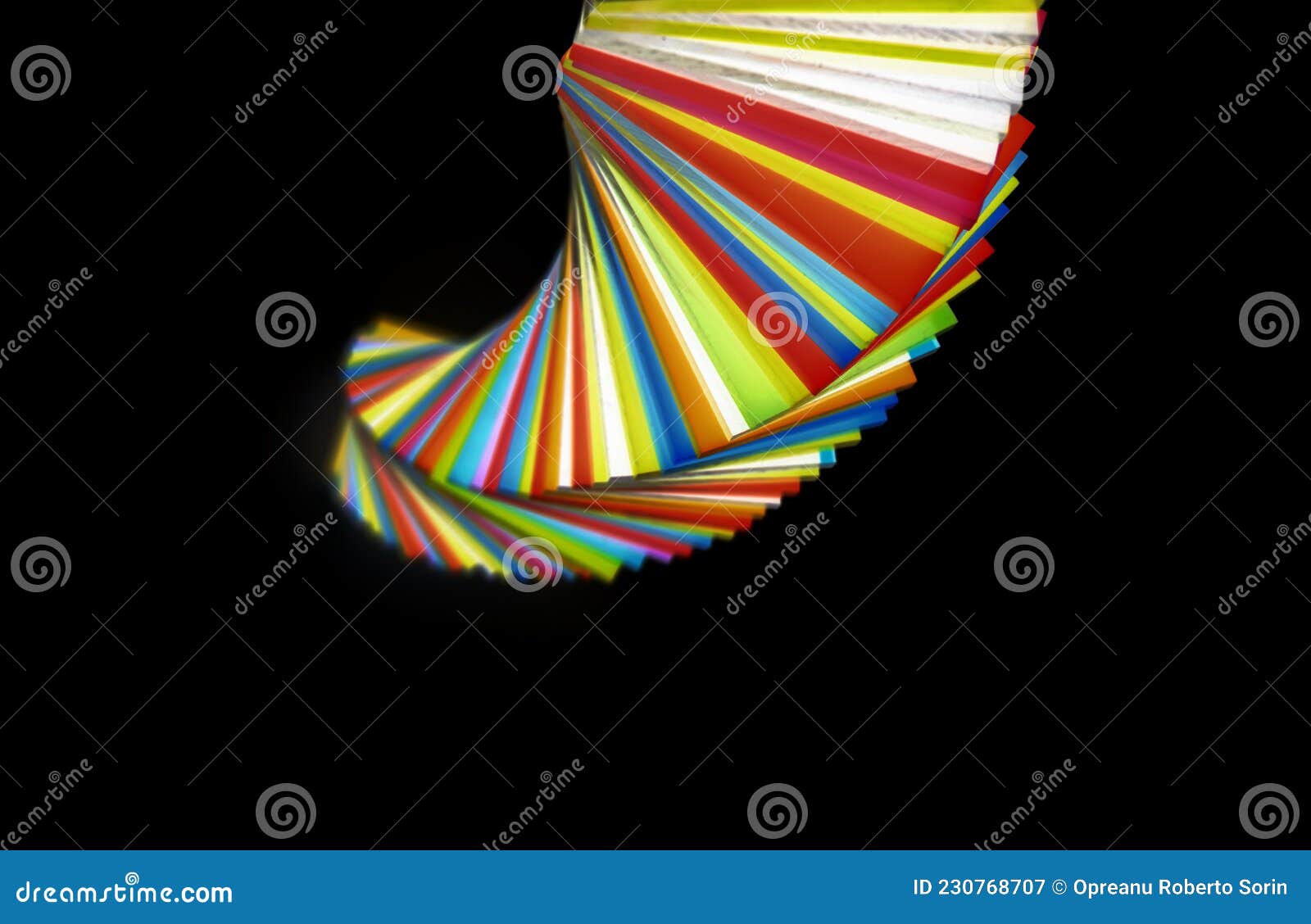 Spiral Stack Of Different Colours Cast Acrylic Sheet Stock Image ...