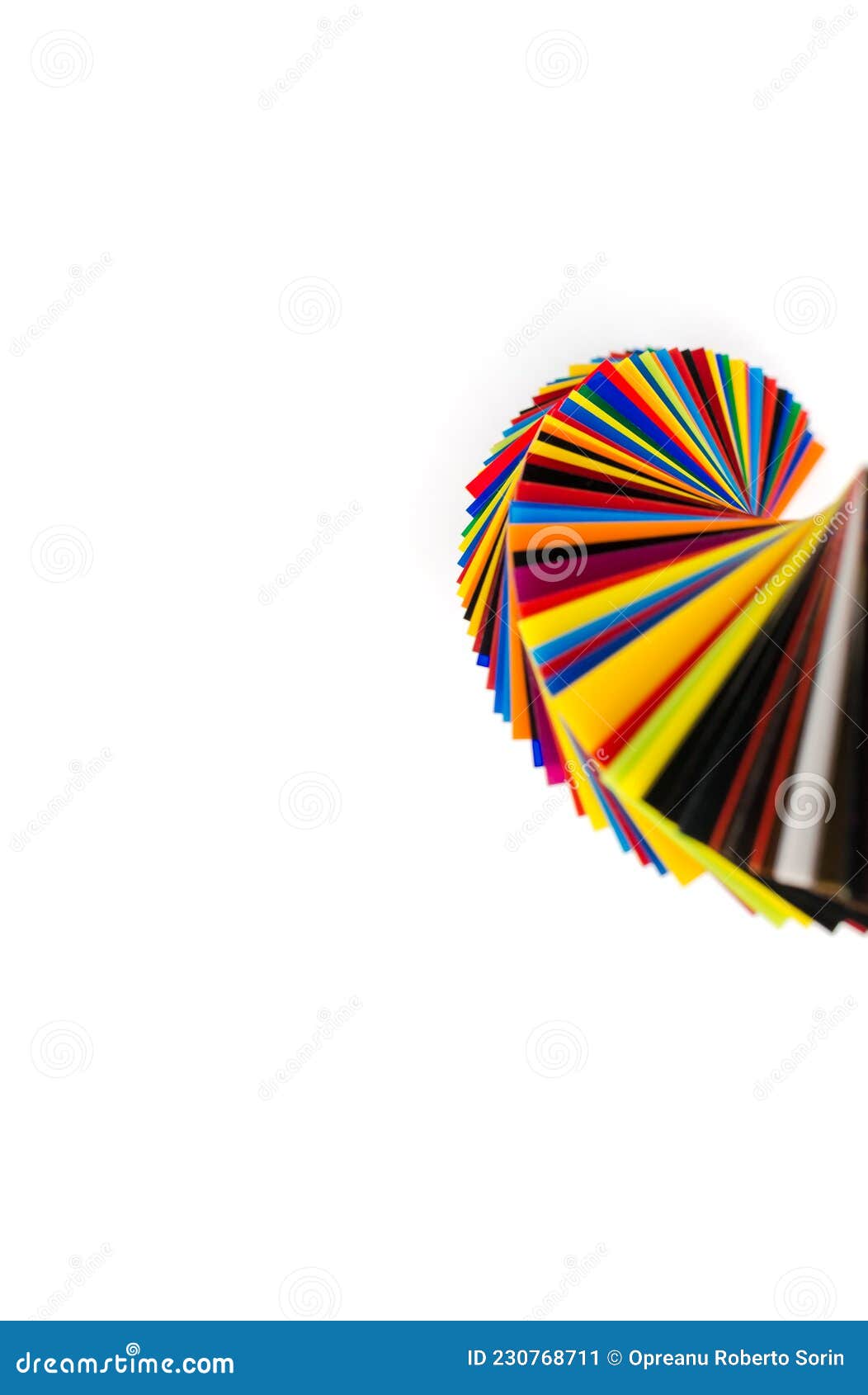 Spiral Stack Of Different Colours Cast Acrylic Sheet Stock Image ...