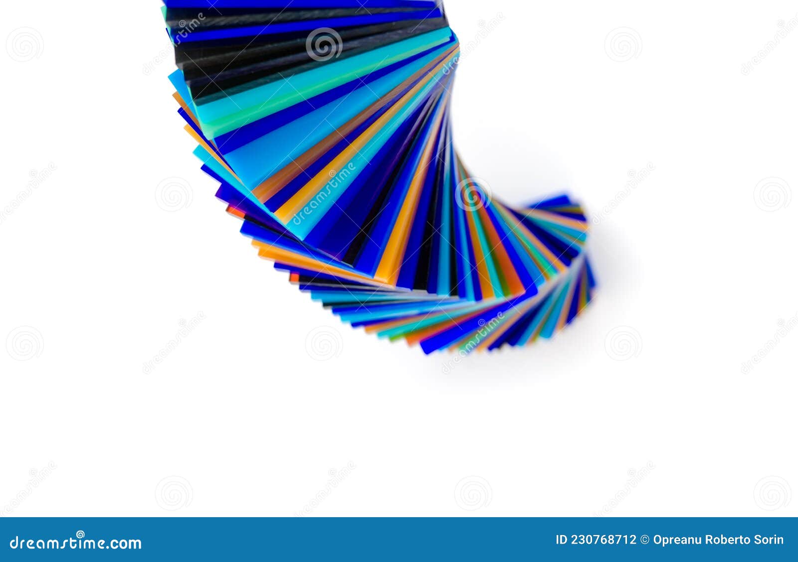 Spiral Stack Of Different Colours Cast Acrylic Sheet Stock Image ...