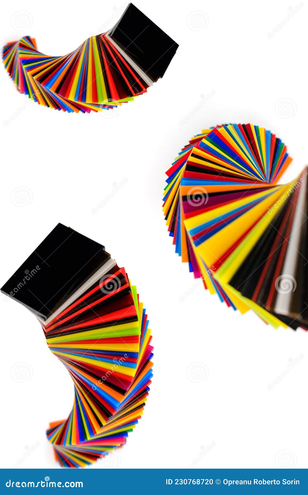 Spiral Stack Of Different Colours Cast Acrylic Sheet Stock Image ...