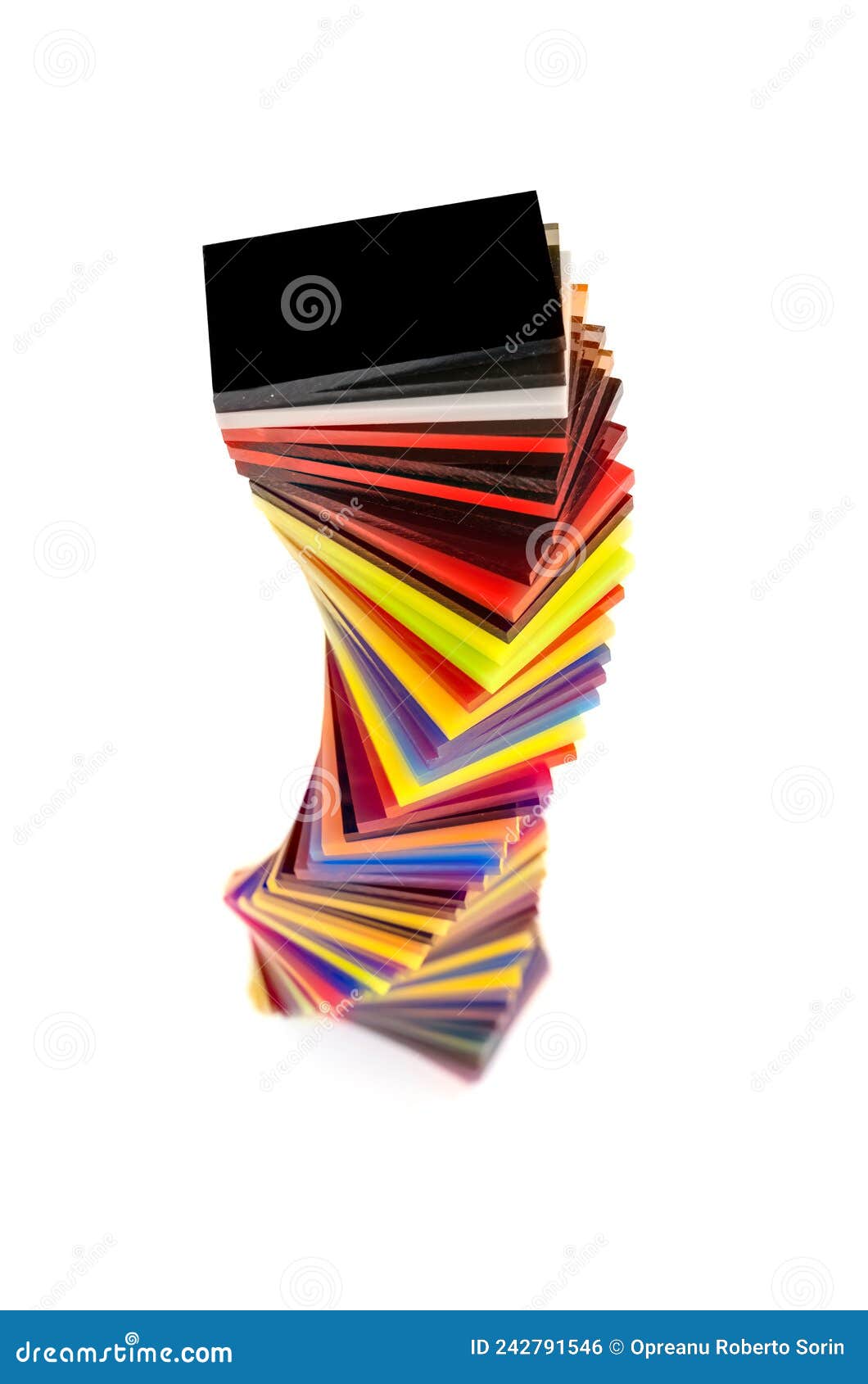 Spiral Stack of Different Colours Cast Acrylic Sheet Stock Photo ...