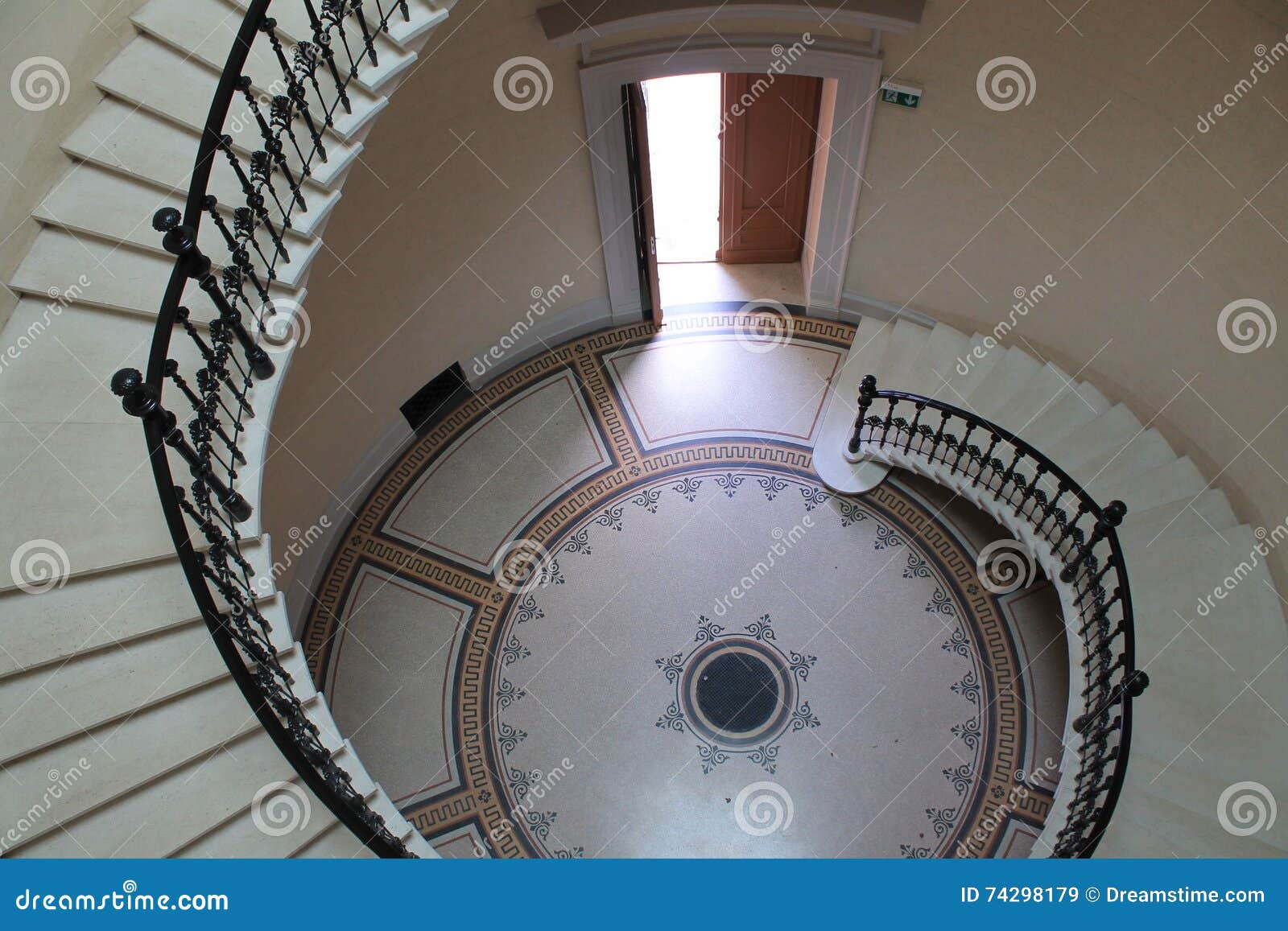Spiral staircase stock image. Image of door, stair, interior - 74298179