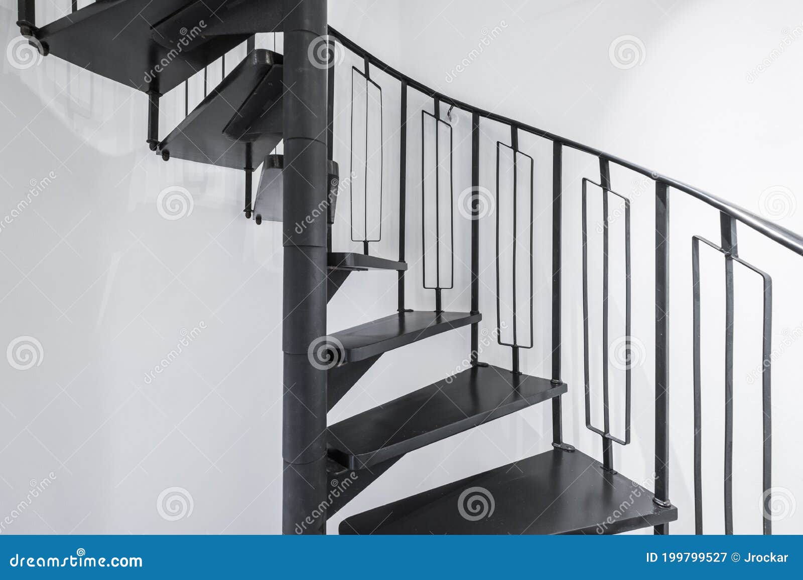 Black Spiral Staircase Detail View Stock Image - Image of structure ...