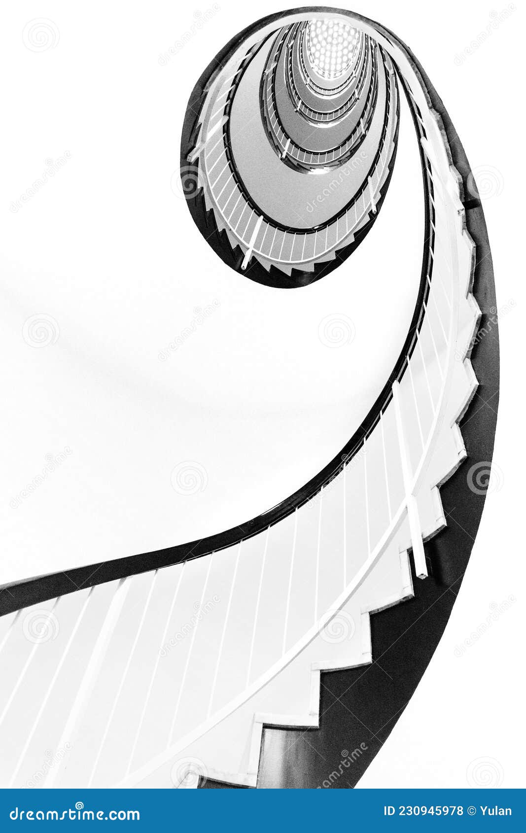 Spiral Staircase with Bottom View Forming a Beautiful Shell Pattern ...