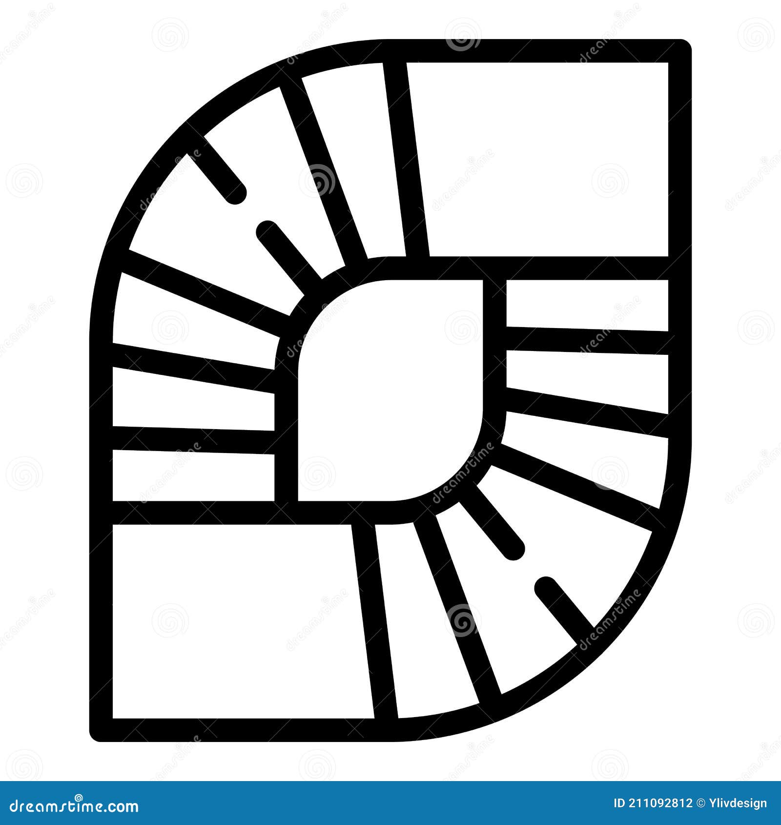 Spiral Staircase Icon, Outline Style Stock Vector - Illustration of ...