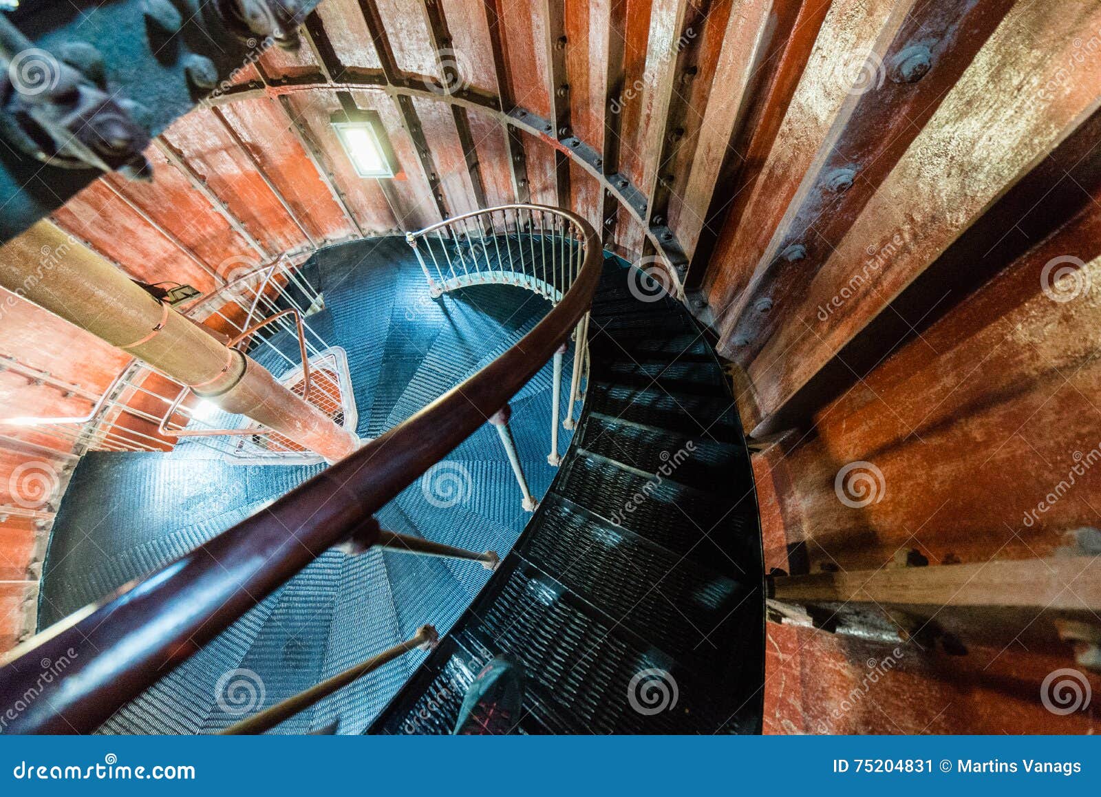 A Spiral Staircase Inside a Lighthouse. Stock Image - Image of building ...