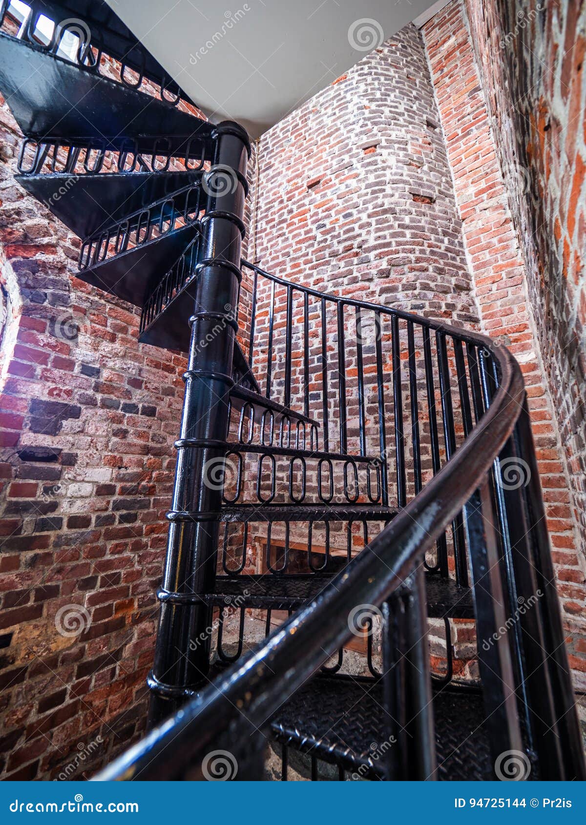 Spiral Staircase Inside of an Old Lighthouse Stock Photo - Image of ...