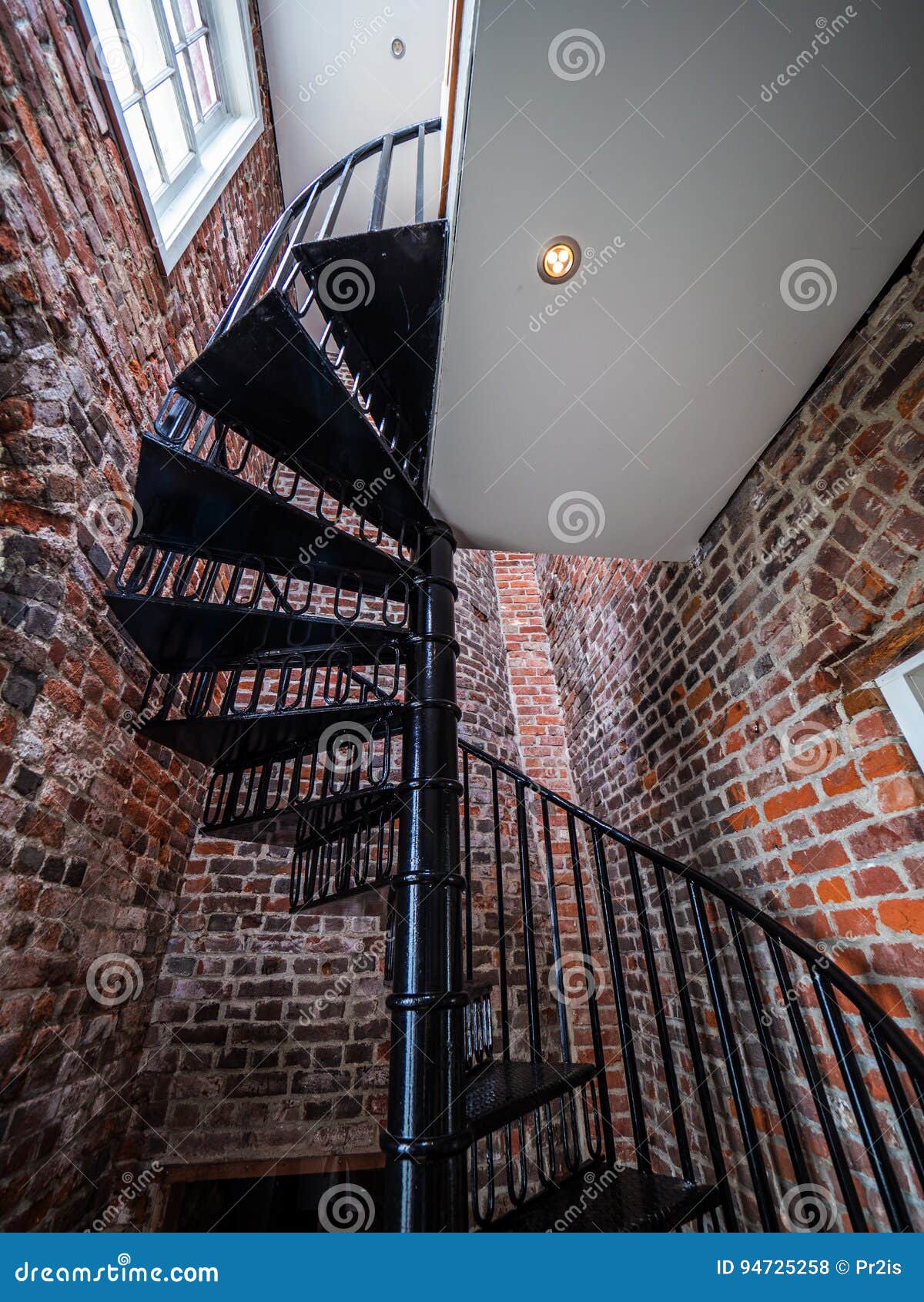 Spiral Staircase Inside of an Old Lighthouse Stock Photo - Image of ...