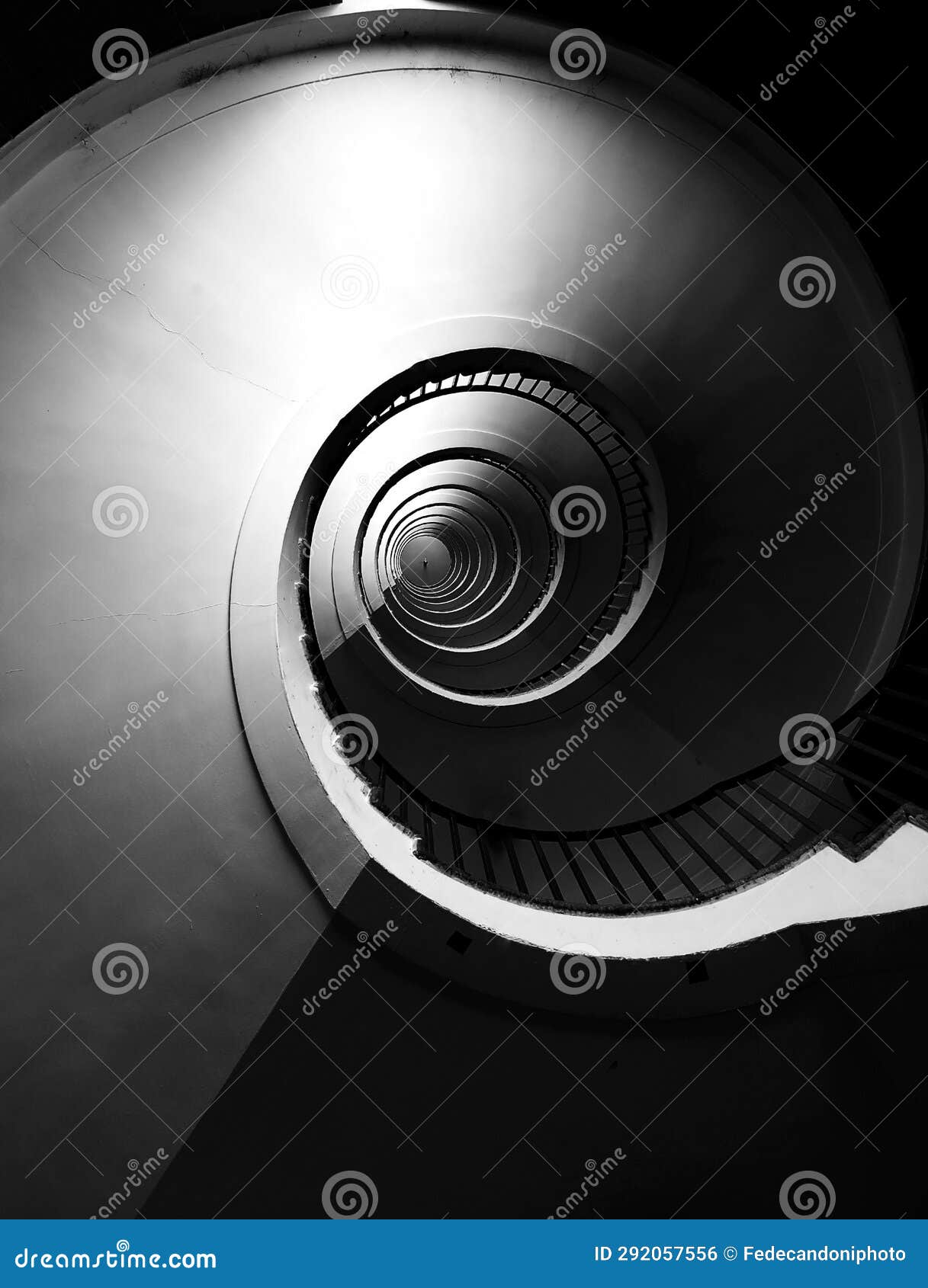 Spiral Staircase Iwith the Steps Going Towards Infinity Stock Photo ...