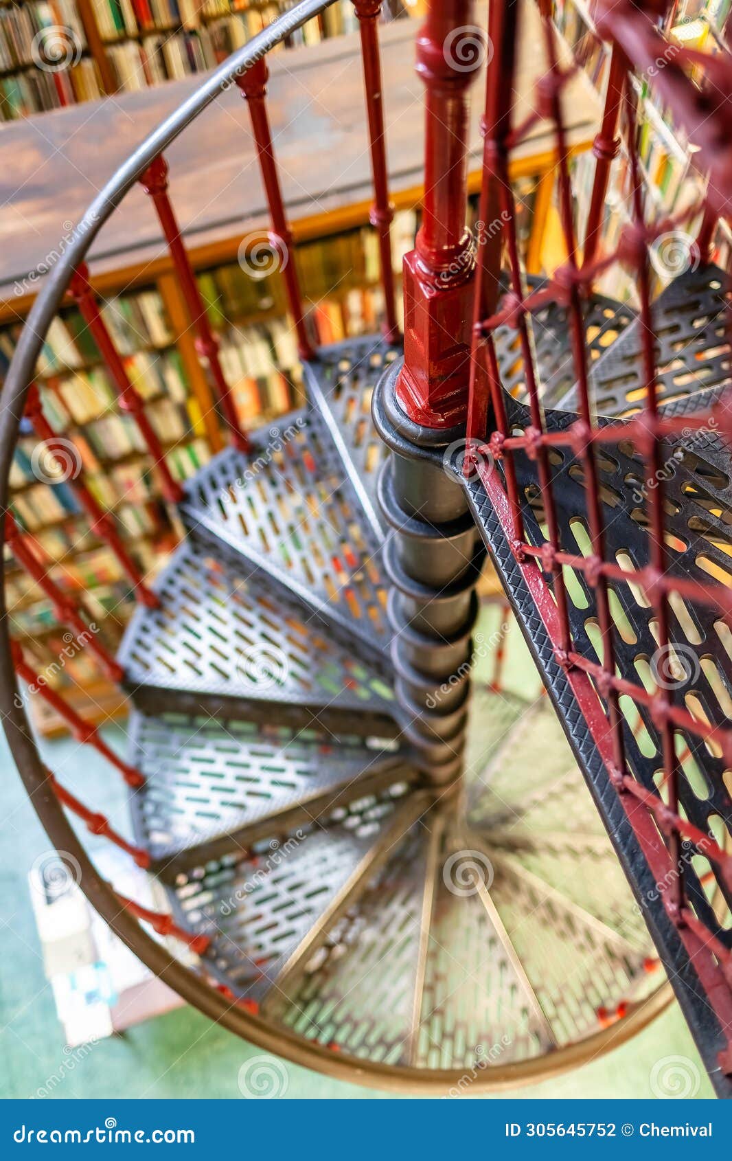 Spiral Staircase in Library Stock Photo - Image of bookcase, shallow ...