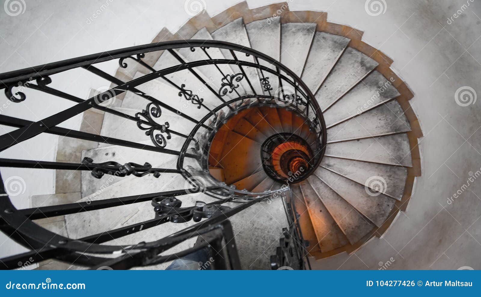 Spiral Staircase in an Old House. Fibonacci Spiral. Stock Photo - Image ...