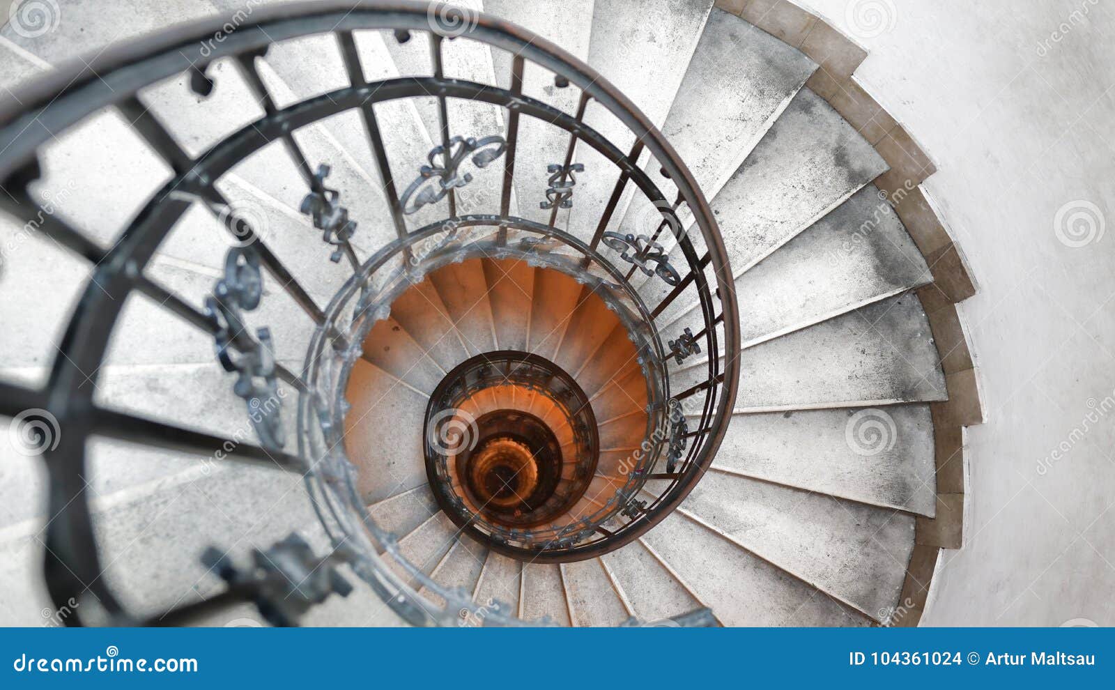 Spiral Staircase in an Old House. Fibonacci Spiral. Stock Photo - Image ...