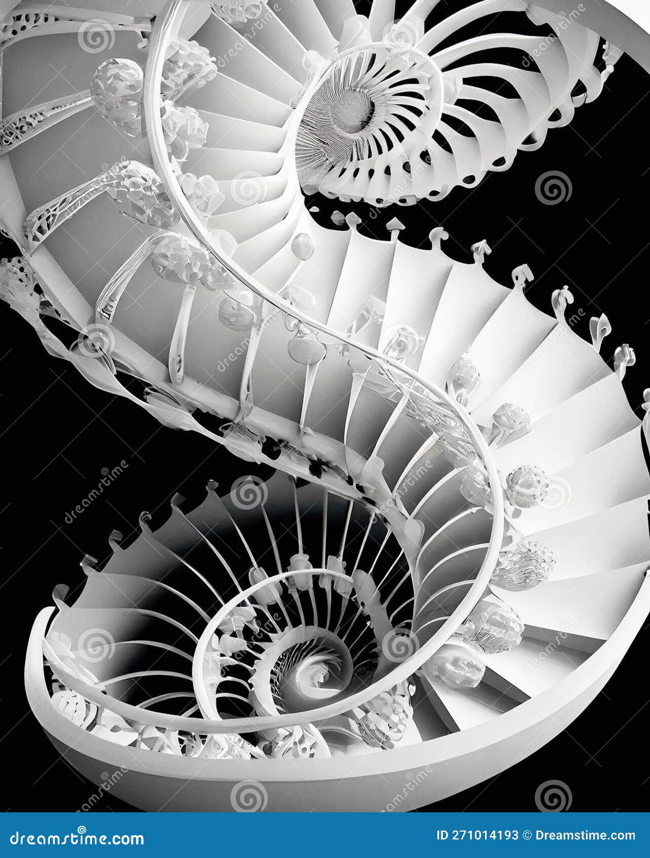 A Spiral Staircase with a Spiral Pattern. Stock Illustration ...