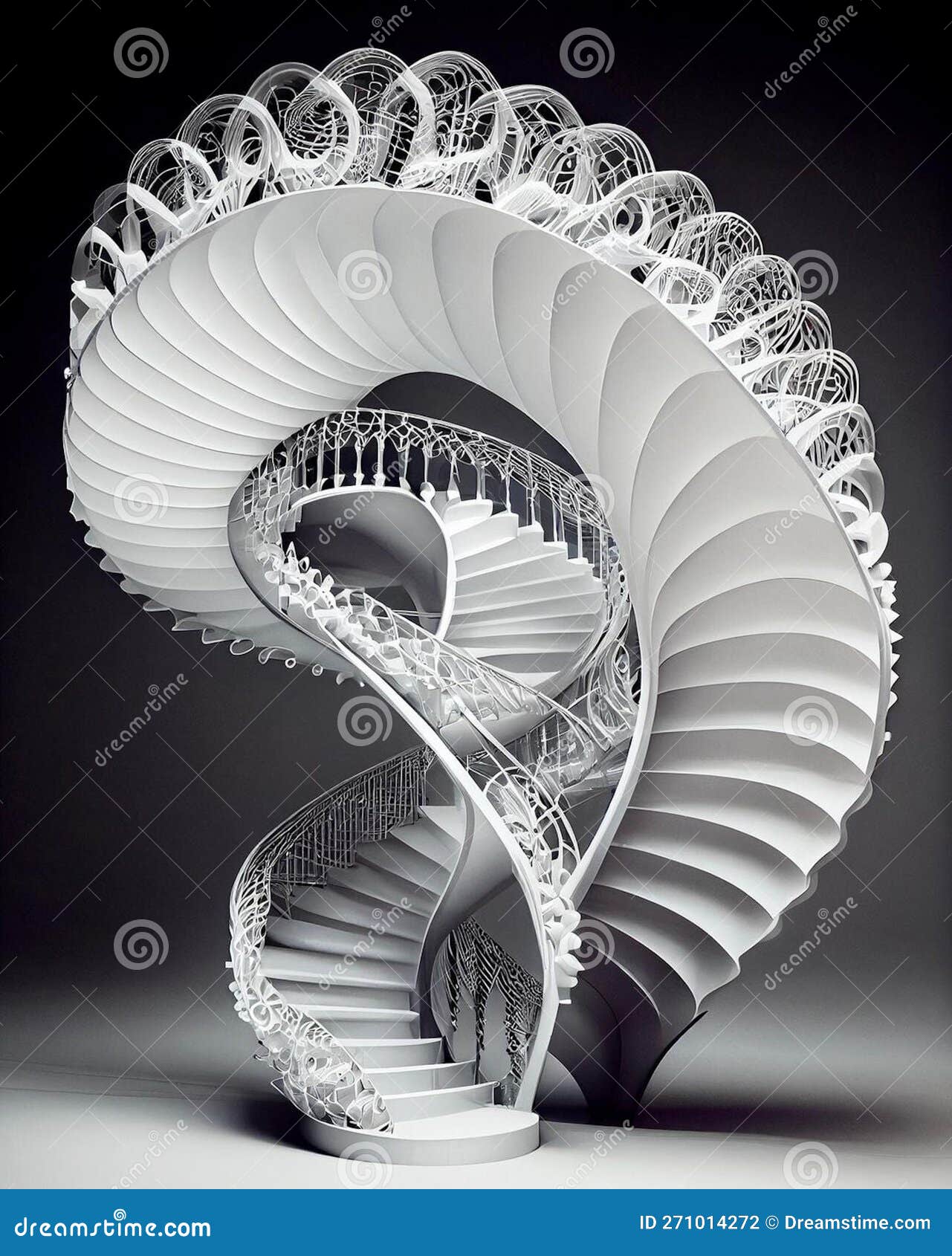 A Spiral Staircase with a Spiral Pattern. Stock Illustration ...