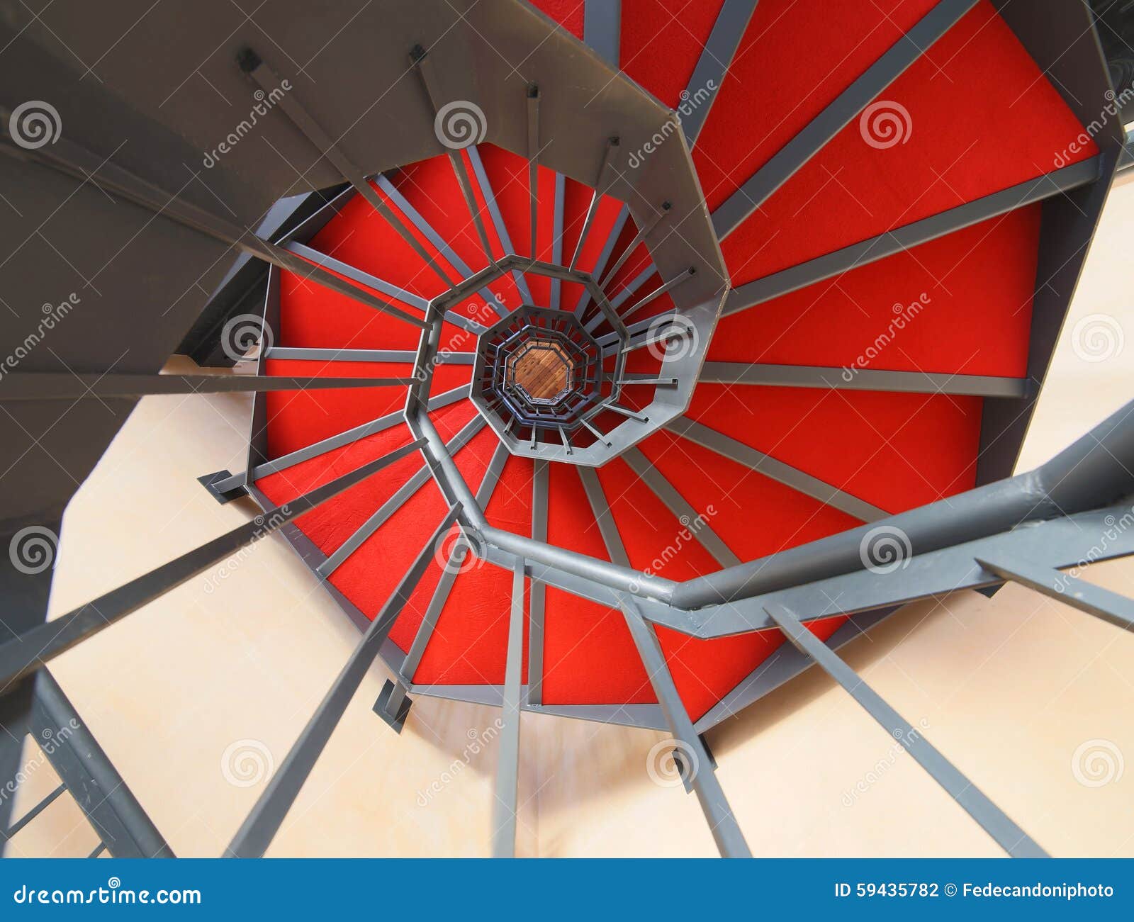 Spiral Staircase with Red Carpet Stock Photo - Image of spiral ...