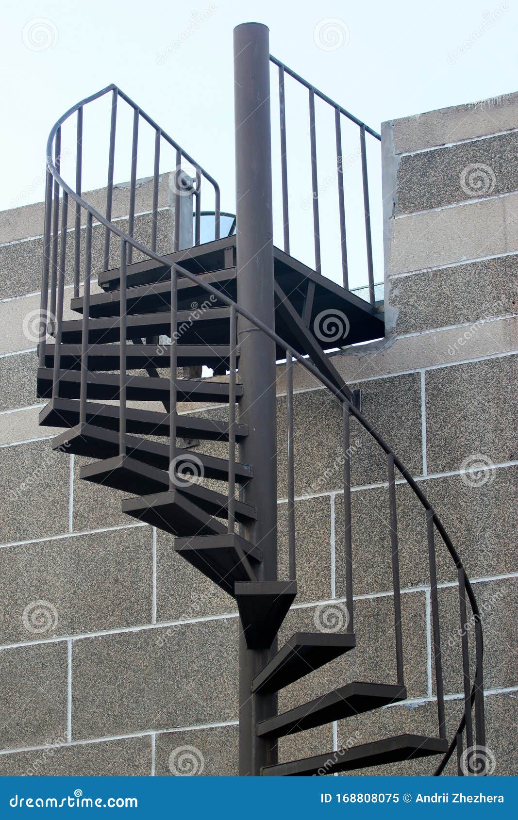 Spiral Staircase on a Rooftop Stock Image - Image of escape, steps ...