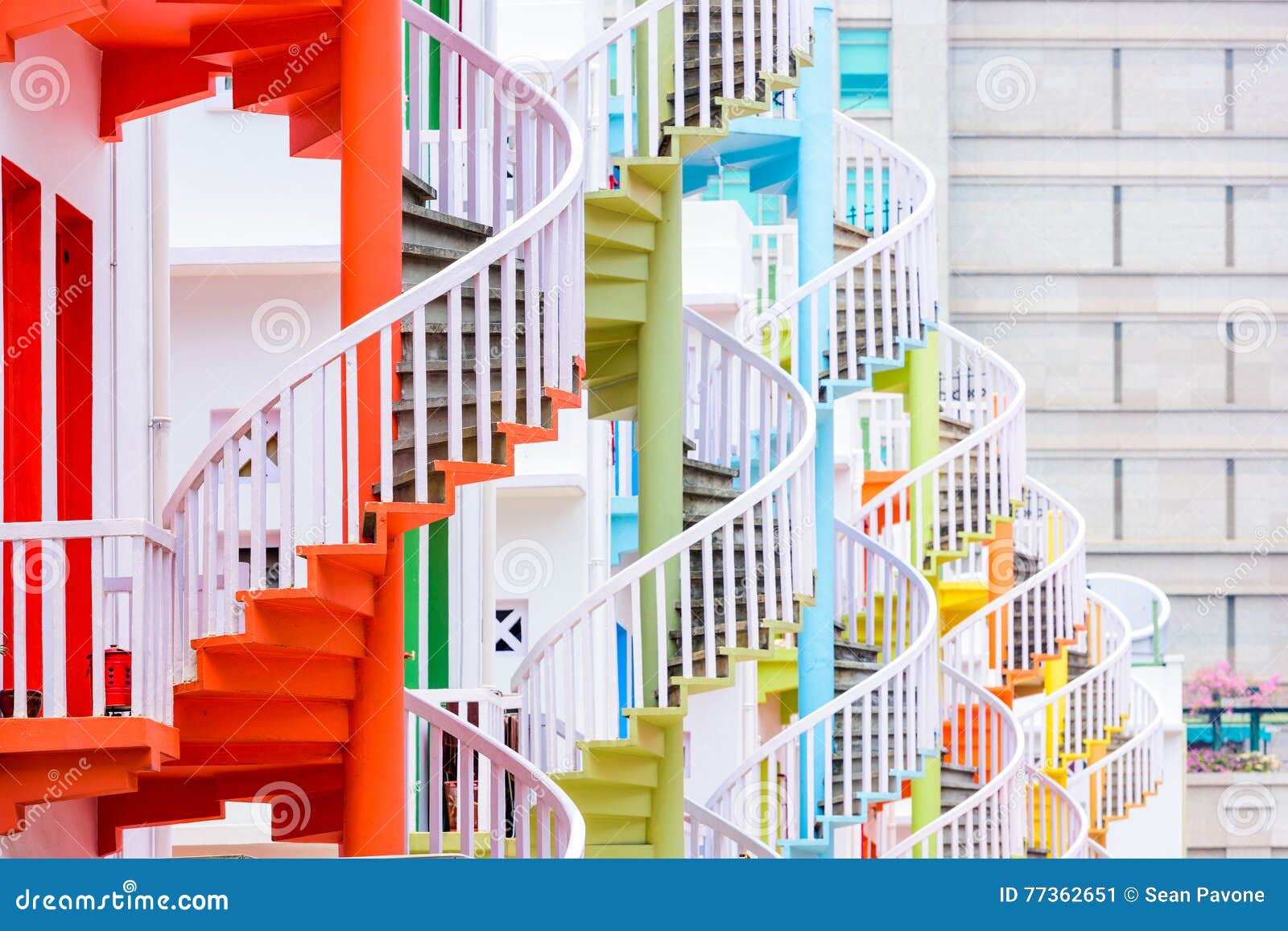Spiral Staircases of Singapore Stock Image - Image of alley ...