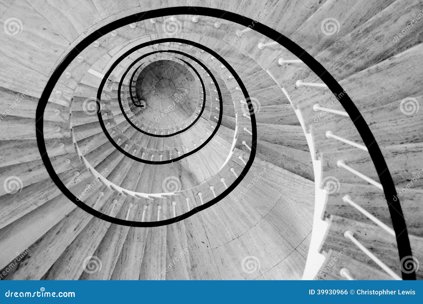 Spiral Stairs Black and White Stock Photo - Image of descend, swirl ...