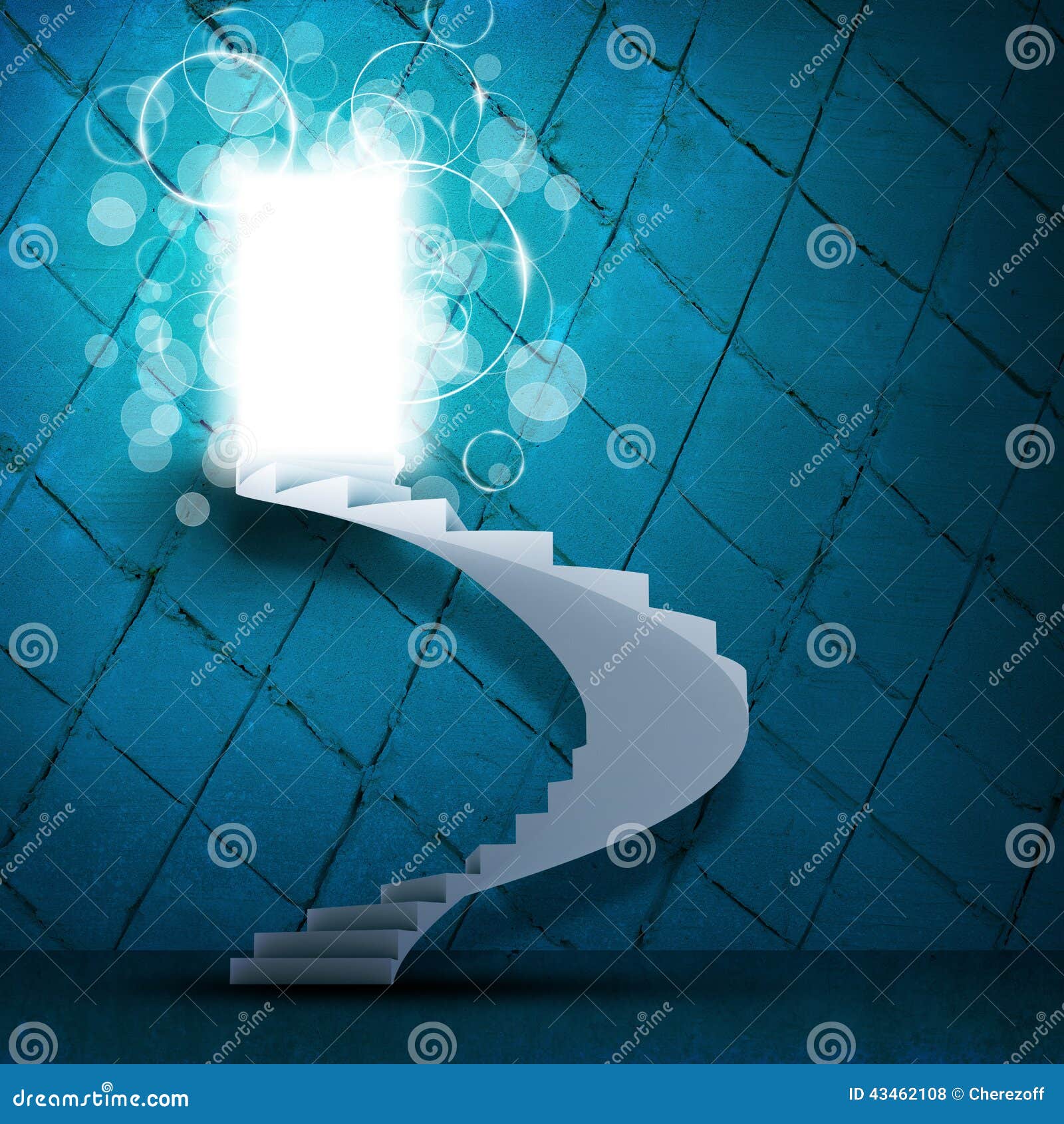 Spiral Stairs and Magic Doors Stock Illustration - Illustration of ...