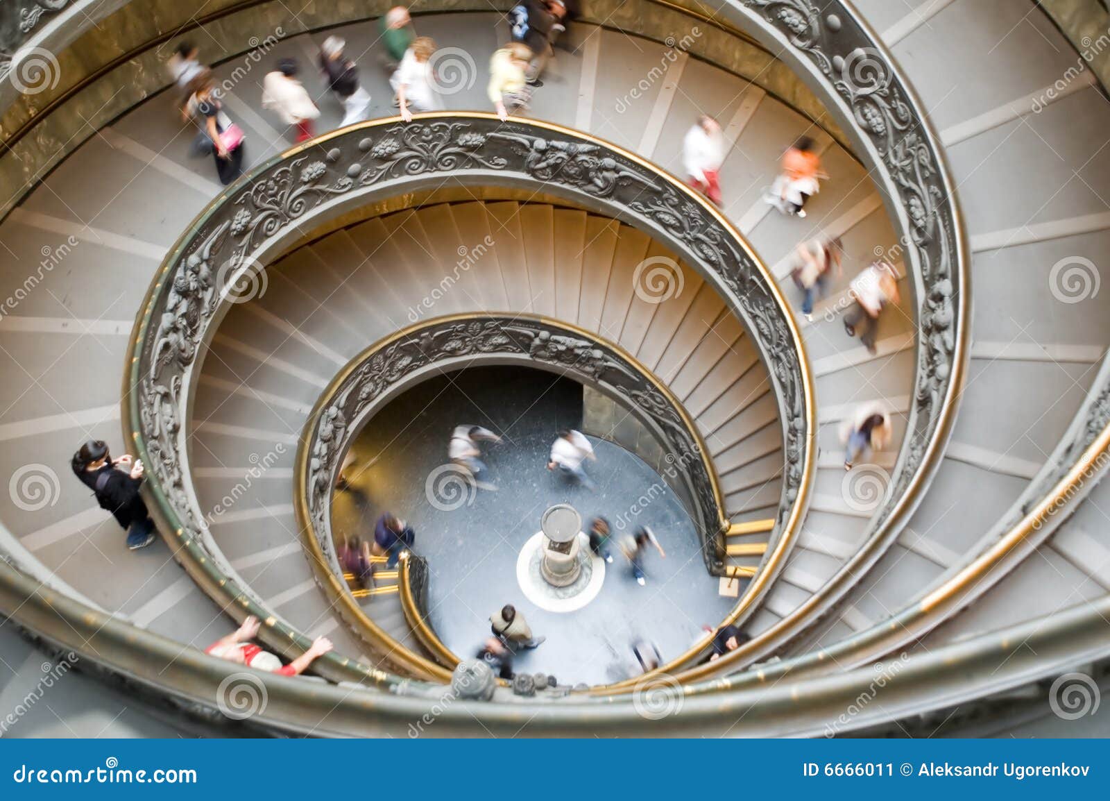 The Spiral Stairs Of The Louvre Museum And Glass Pyramid Editorial ...