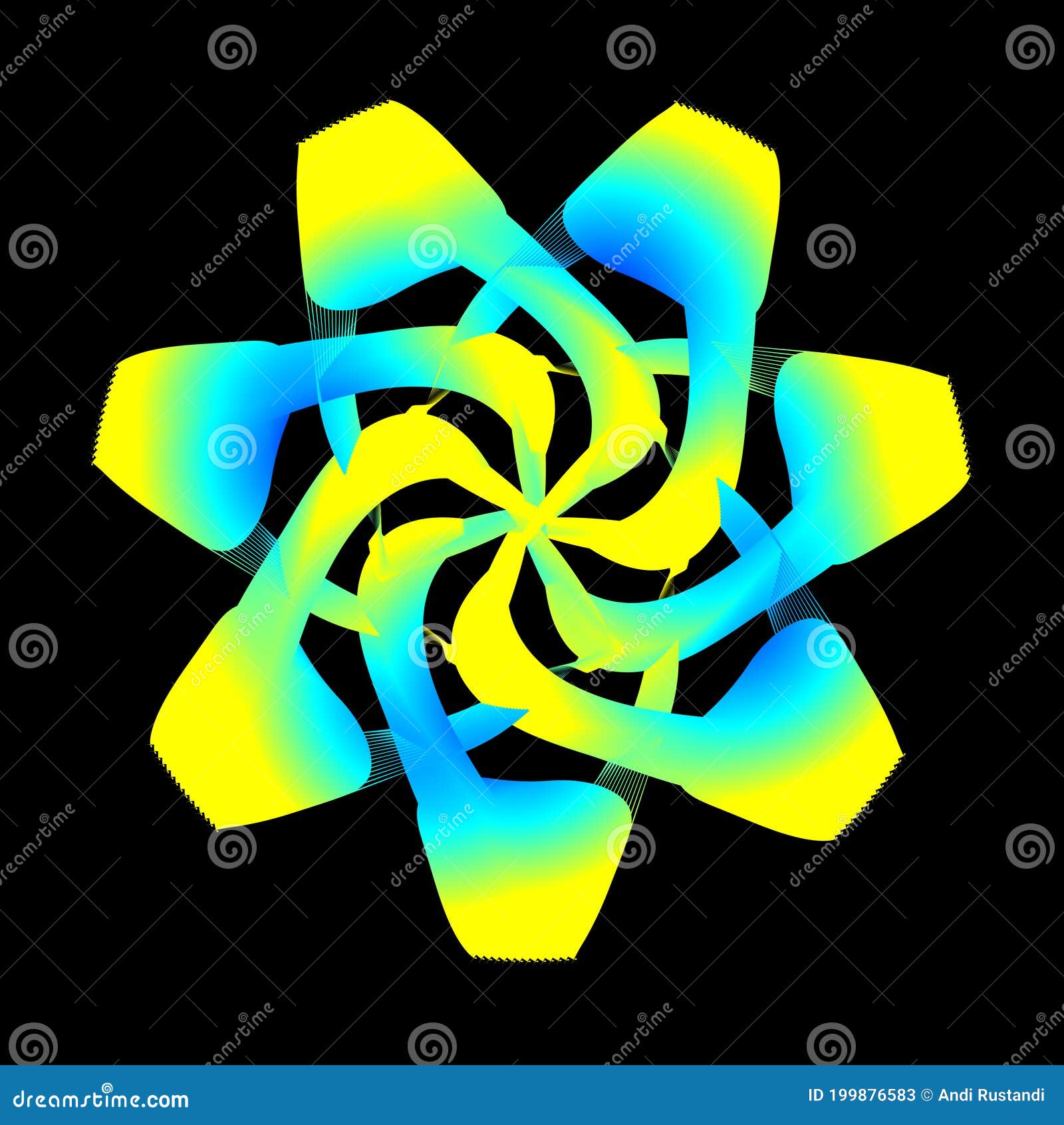 Spiral Star Grid Vector Image with Circular Transition Stock Vector ...