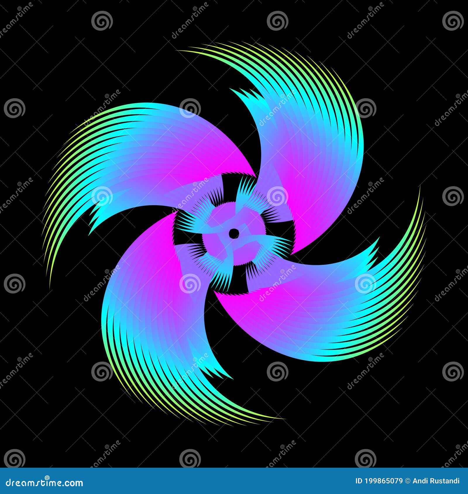 Spiral Star Grid Vector Image with Circular Transition Stock Vector ...
