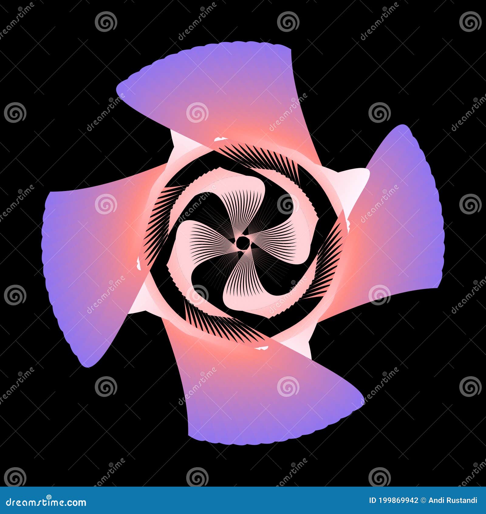 Spiral Star Grid Vector Image with Circular Transition Stock Vector ...