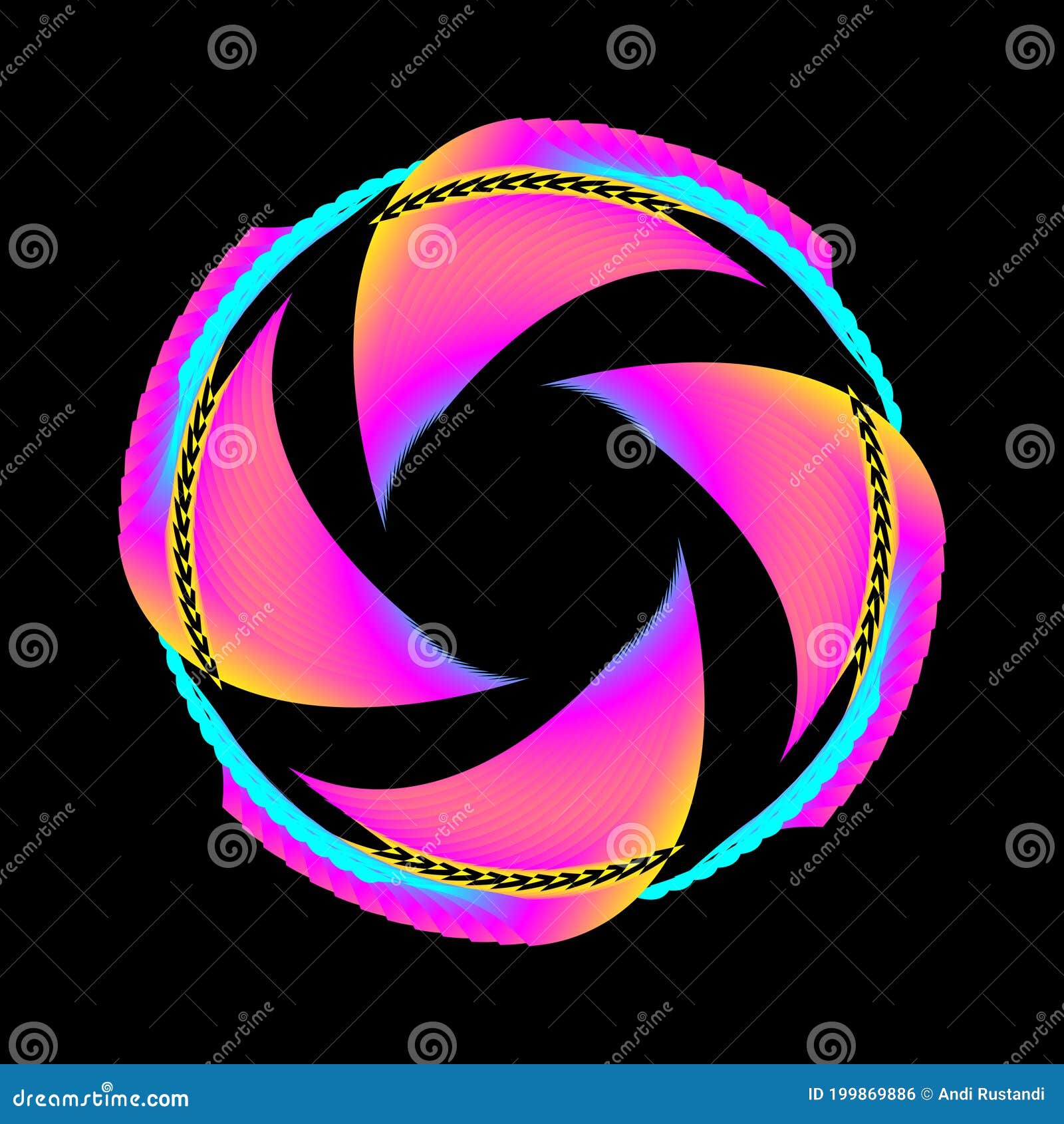 Spiral Star Grid Vector Image with Circular Transition Stock Vector ...