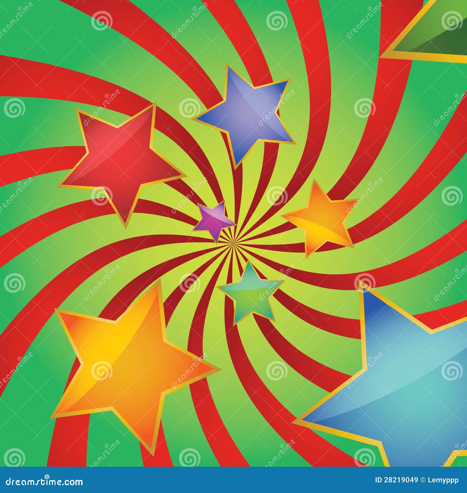 Spiral and stars stock vector. Illustration of spiral - 28219049