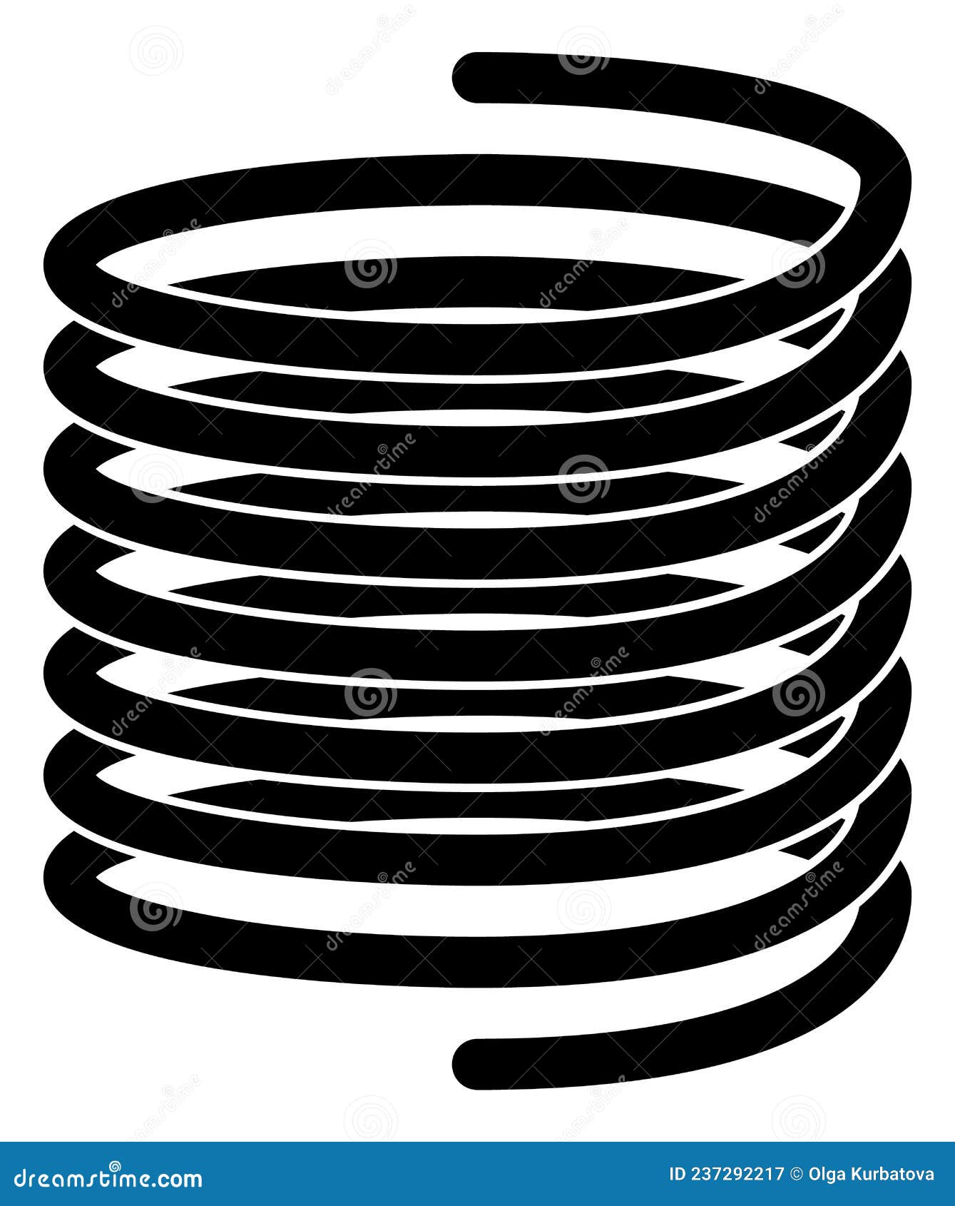 Spiral Steel Spring Icon. Cylindrical Cable Roll Stock Vector ...