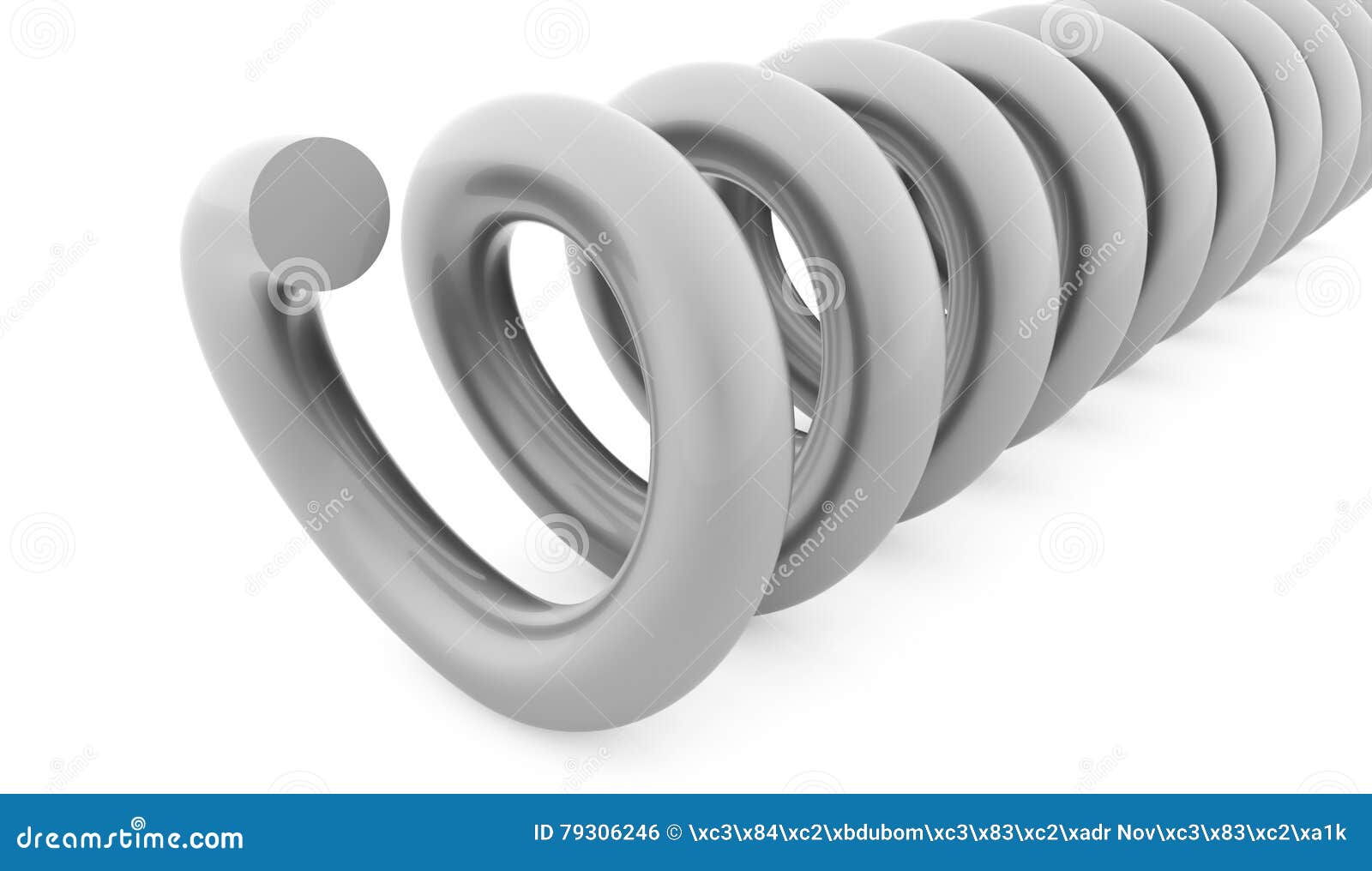 Spiral String Rendered on White Stock Illustration - Illustration of ...