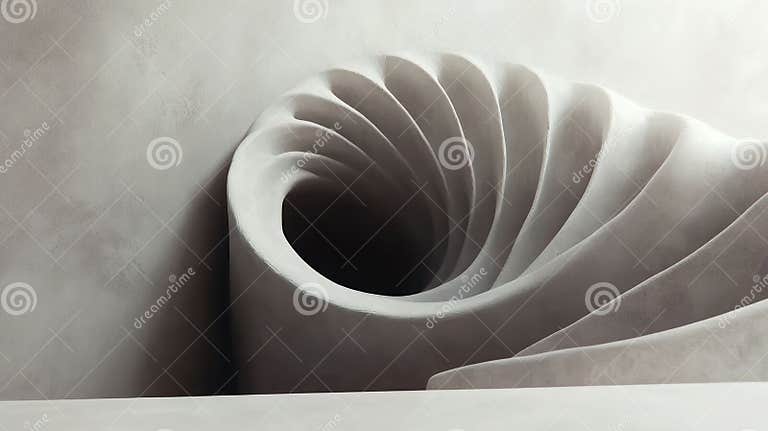 A Spiral Structure with Smooth, Curved Surfaces, Evoking a Sense of ...