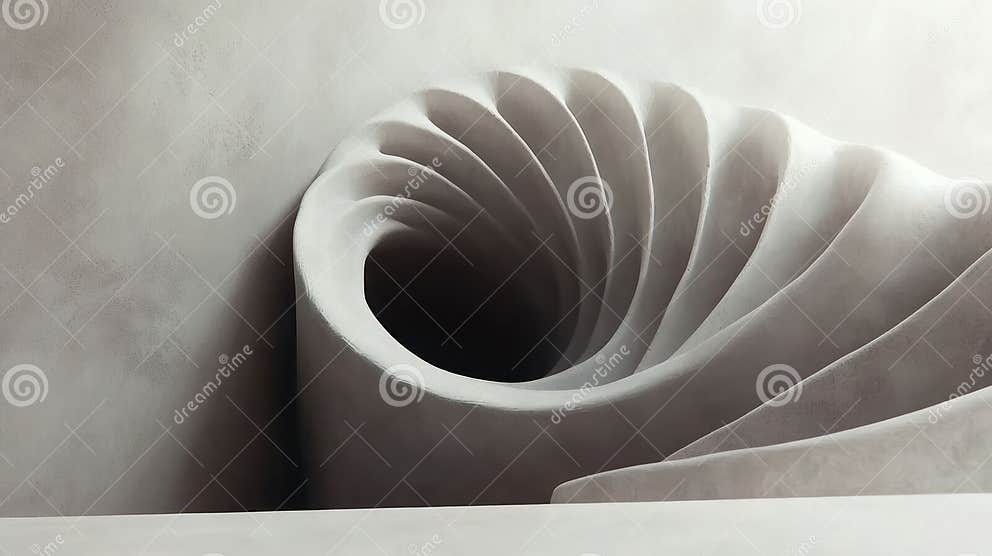 A Spiral Structure with Smooth, Curved Surfaces, Evoking a Sense of ...