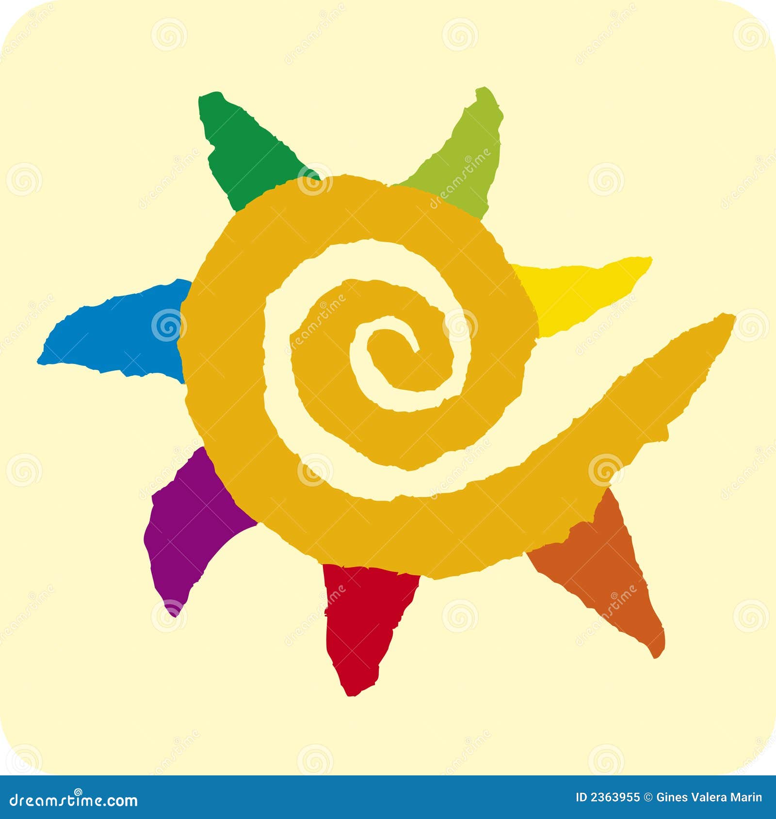 Spiral sun (vector) stock vector. Illustration of summer - 2363955