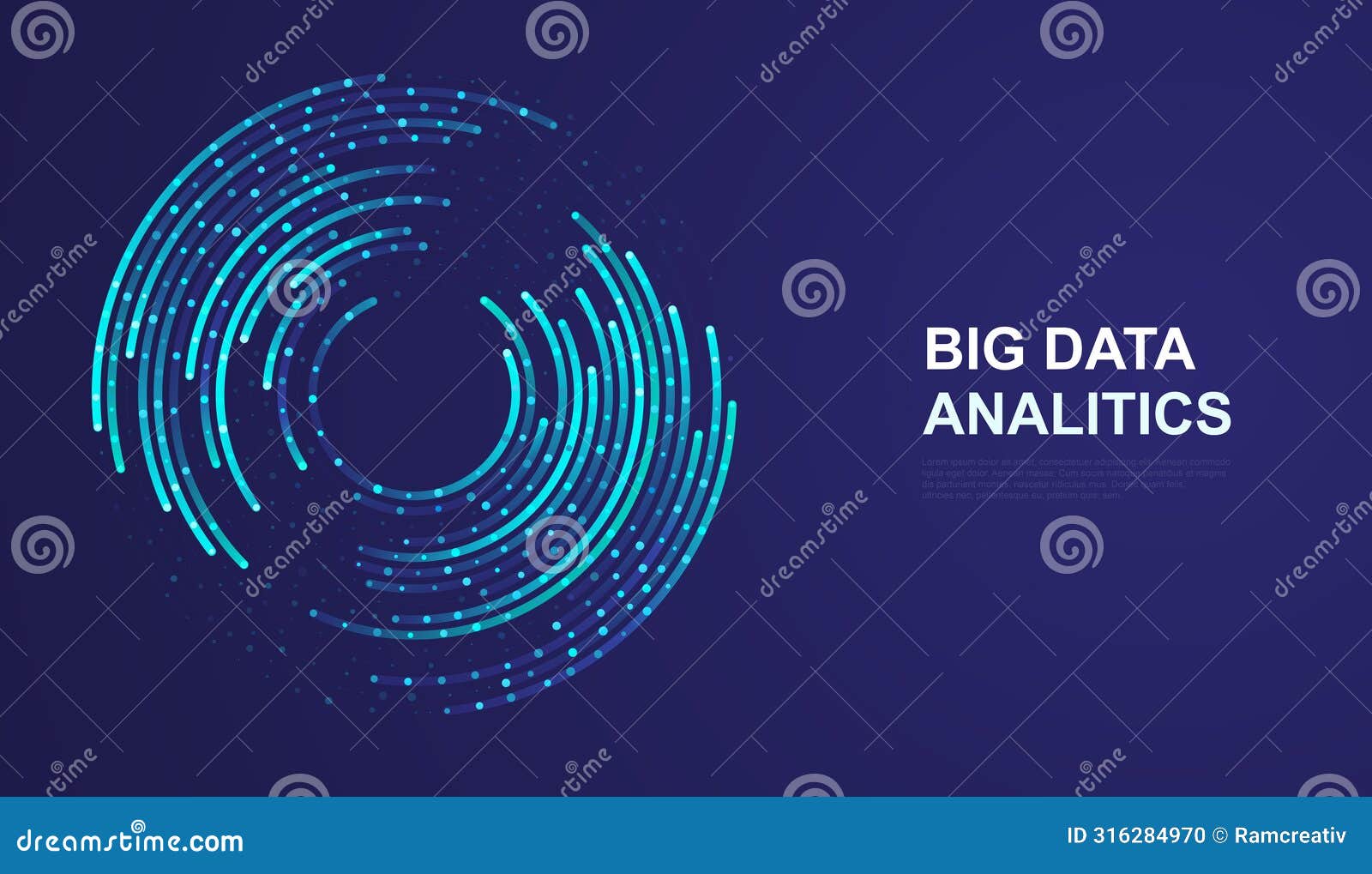 Spiral Technology Background of Circular Lines and Dot Connections ...