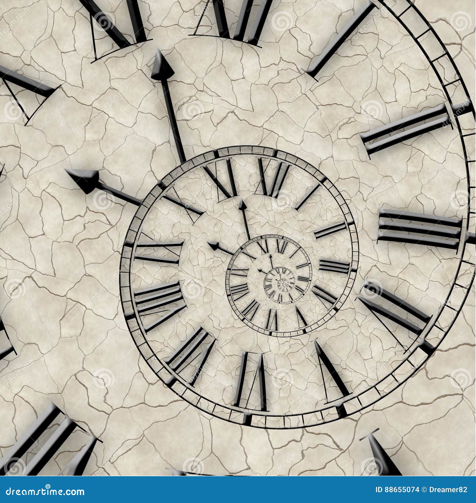 Spiral of Time. Twisted Watch. Stock Illustration - Illustration of ...