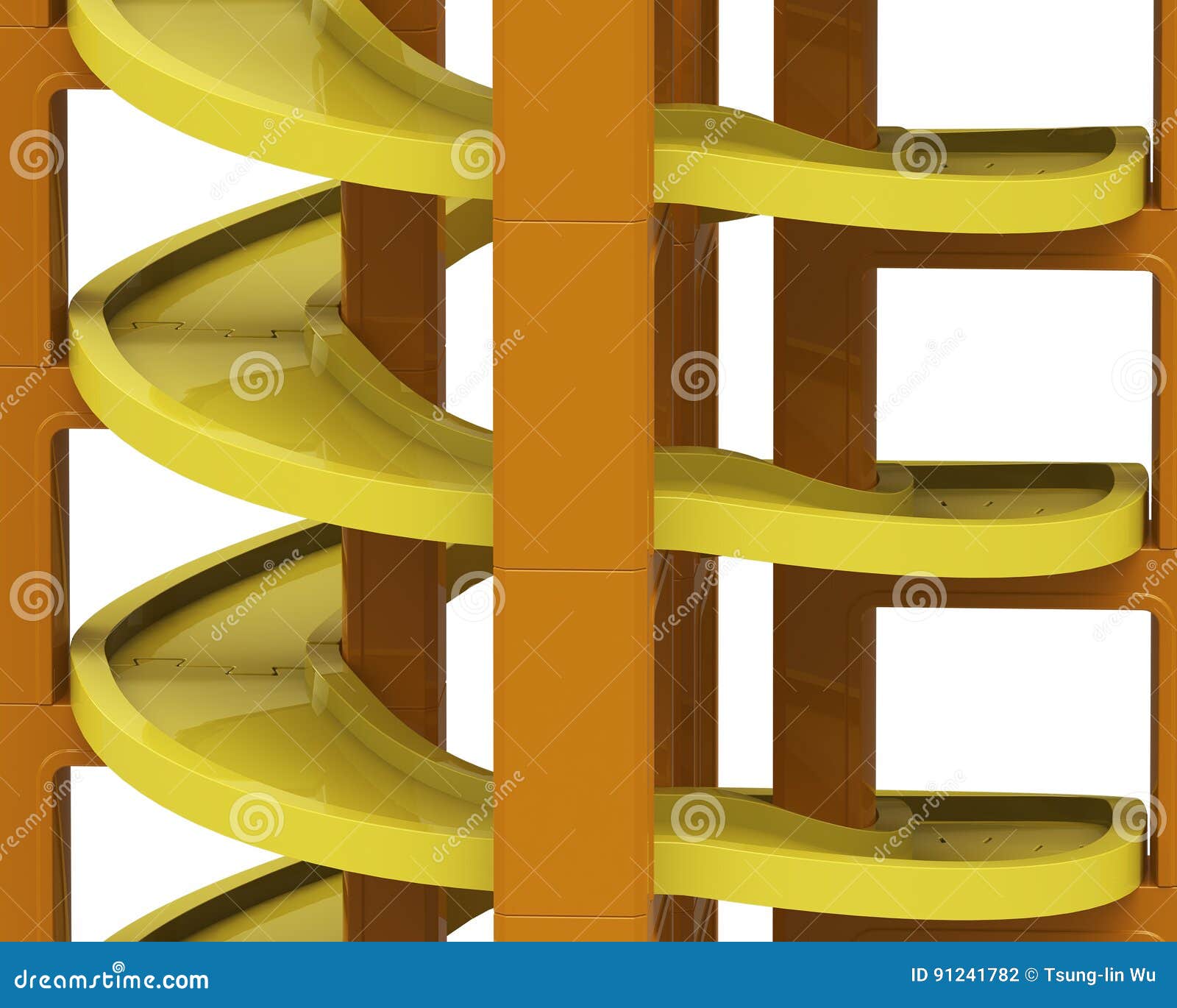 Spiral Track in Stacking Blocks, 3D Illustration Stock Photo - Image of ...
