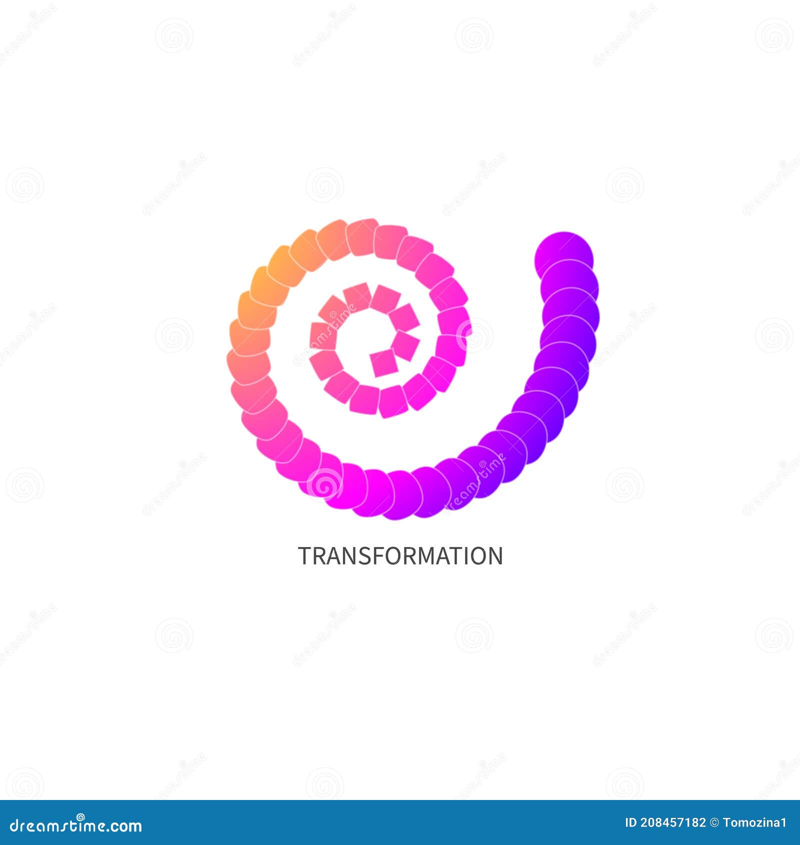 Spiral Transformation, Square Changing into Circle Stock Vector ...