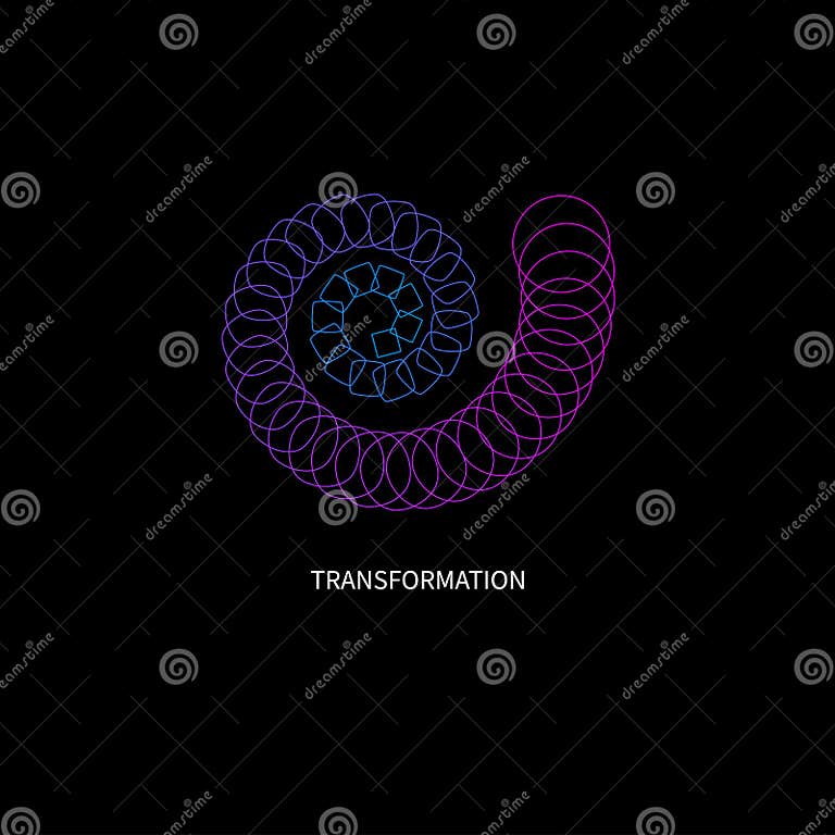 Spiral Transformation, Square Changing into Circle. Evolution, Progress ...