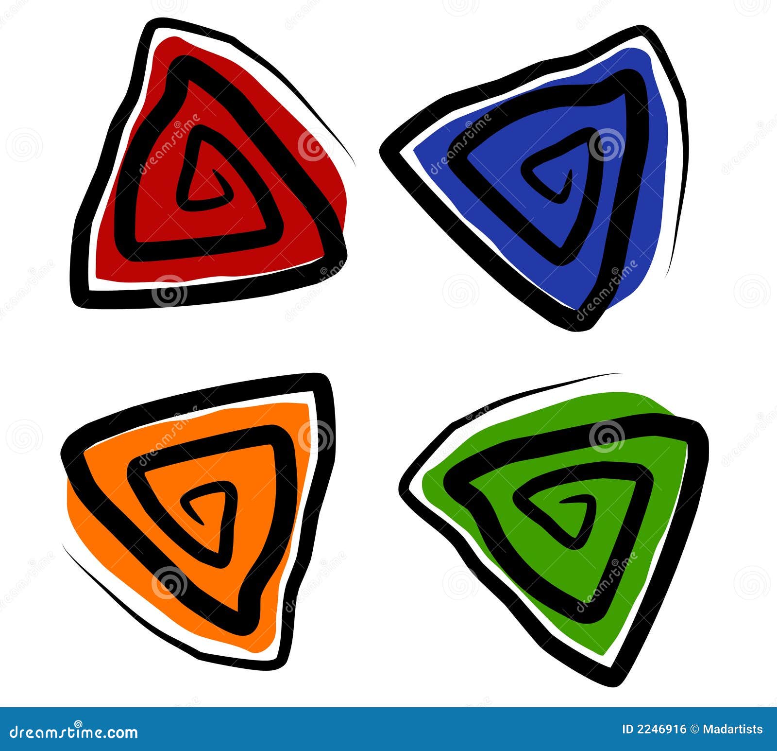 Spiral Triangle Shapes Icons Stock Illustration - Illustration of icons ...