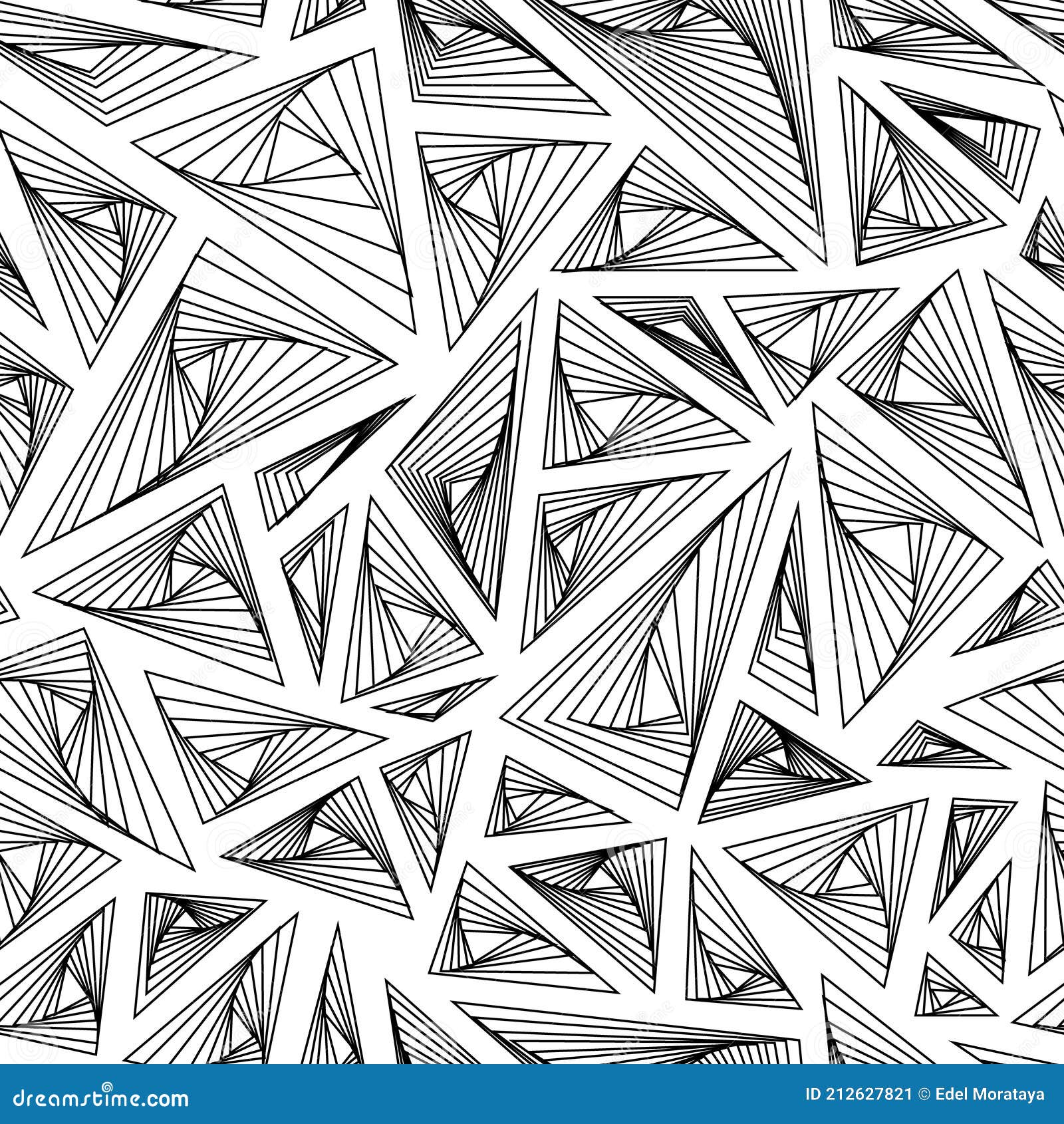 Spiral Triangles Black Outlines Spaced, Abstract Background Vector ...