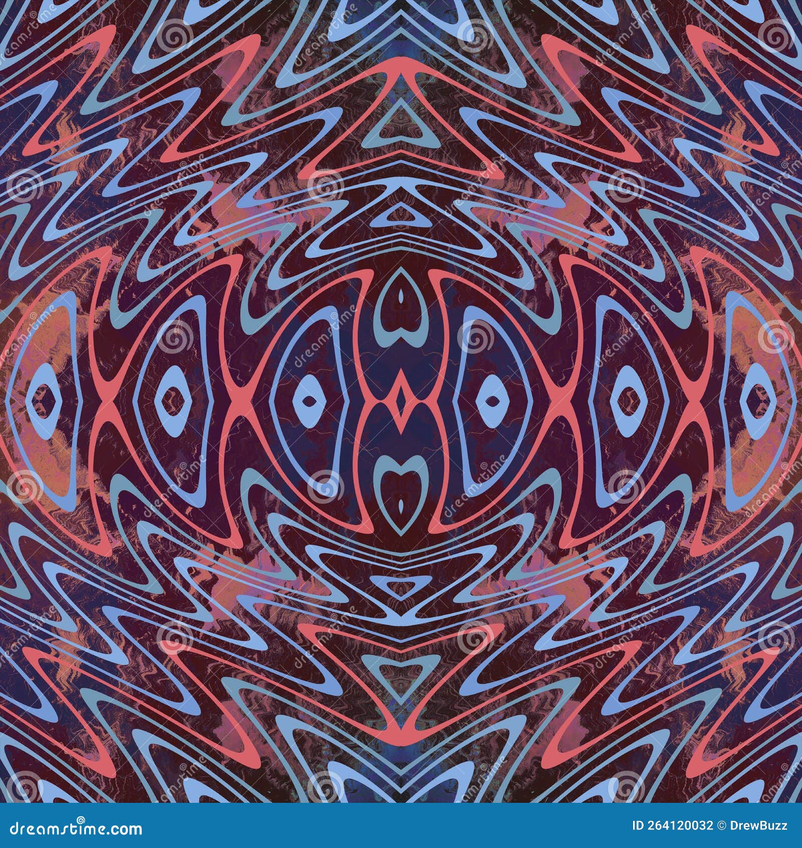 Spiral Tribal Pattern Kaleidoscope Seamless Wave Square Repeating ...