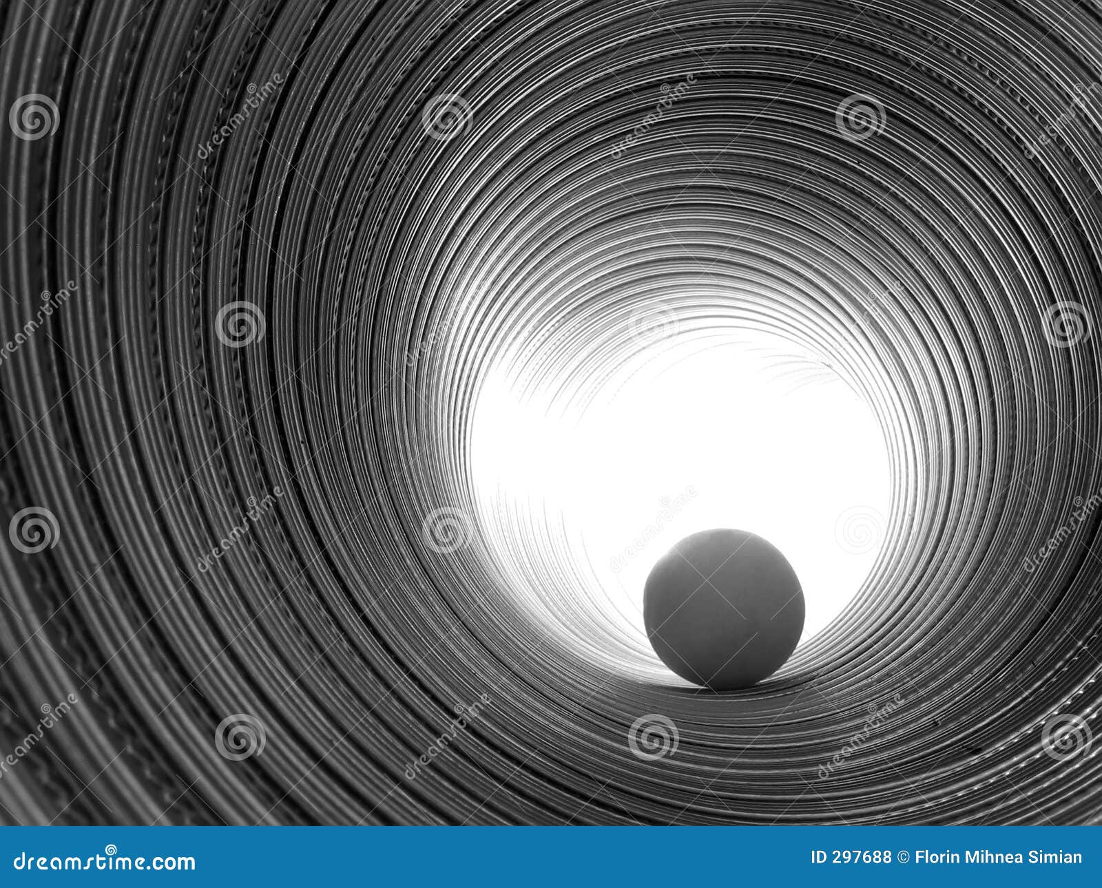 Spiral tube with sphere stock photo. Image of backlight - 297688
