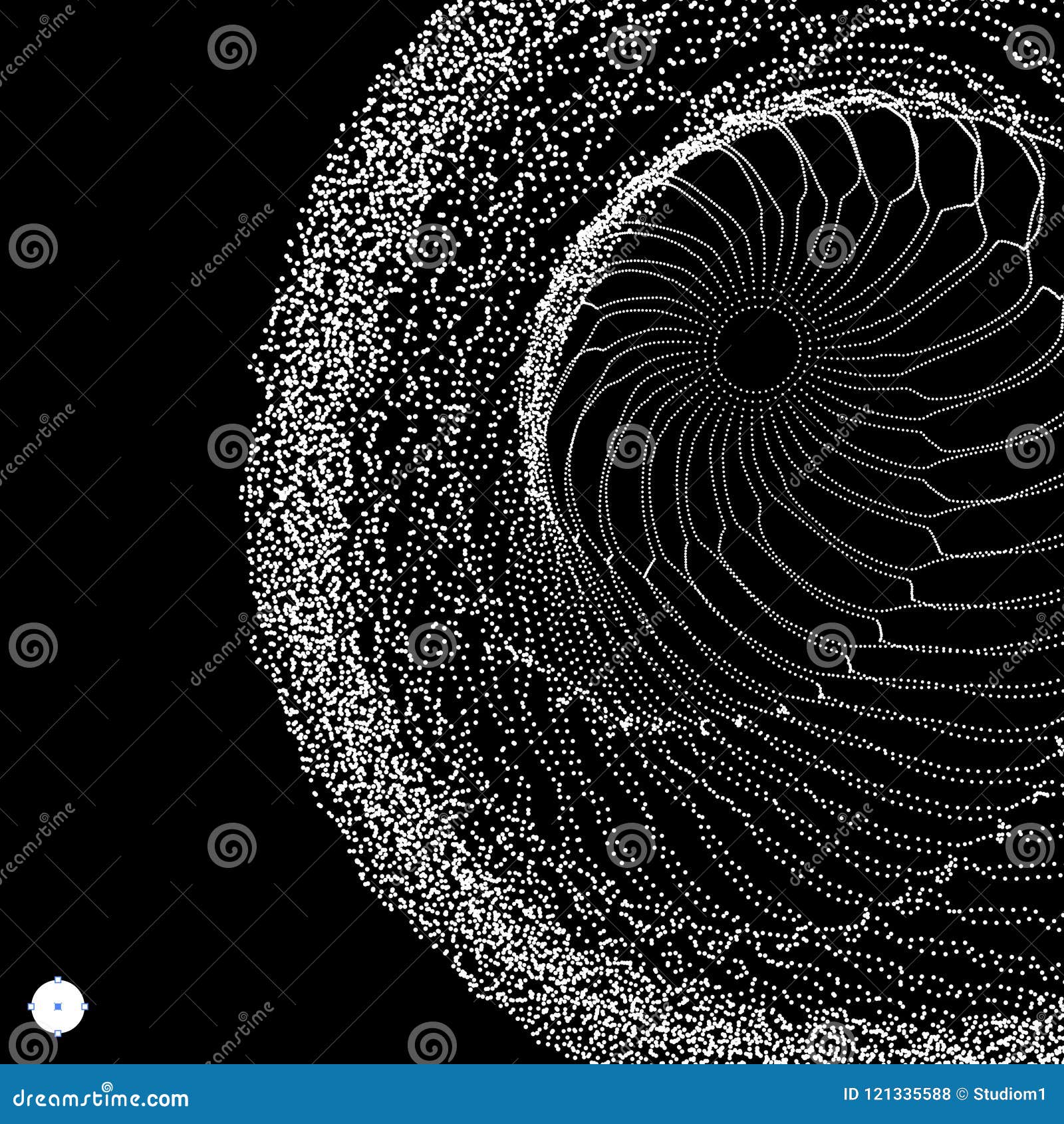 Spiral. Tunnel. Array with Dynamic Particles. Futuristic Style. Cyberspace Grid Stock Vector ...