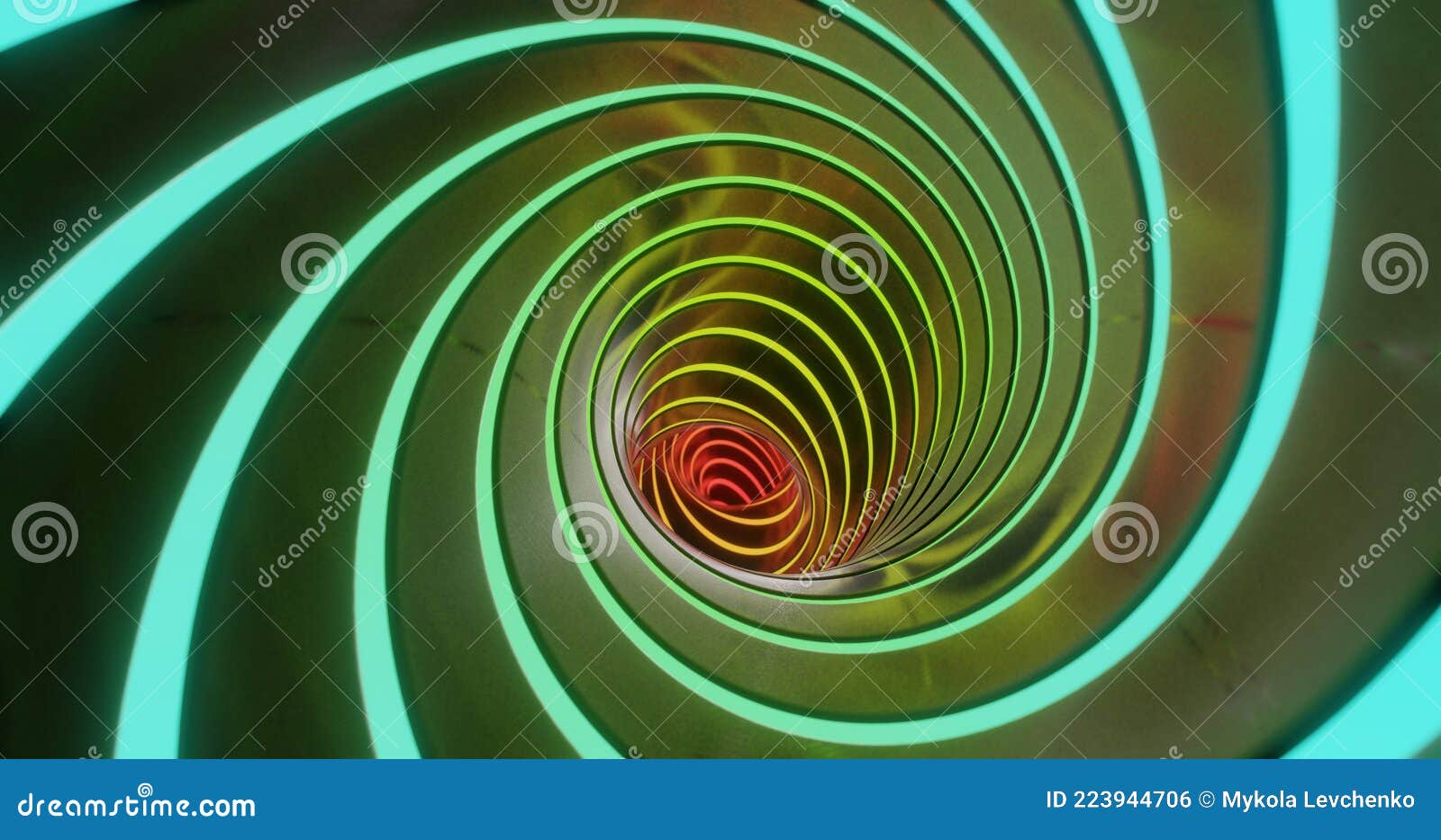 The Spiral Tunnel Wormhole 3d Rendering Illustration Stock Illustration ...