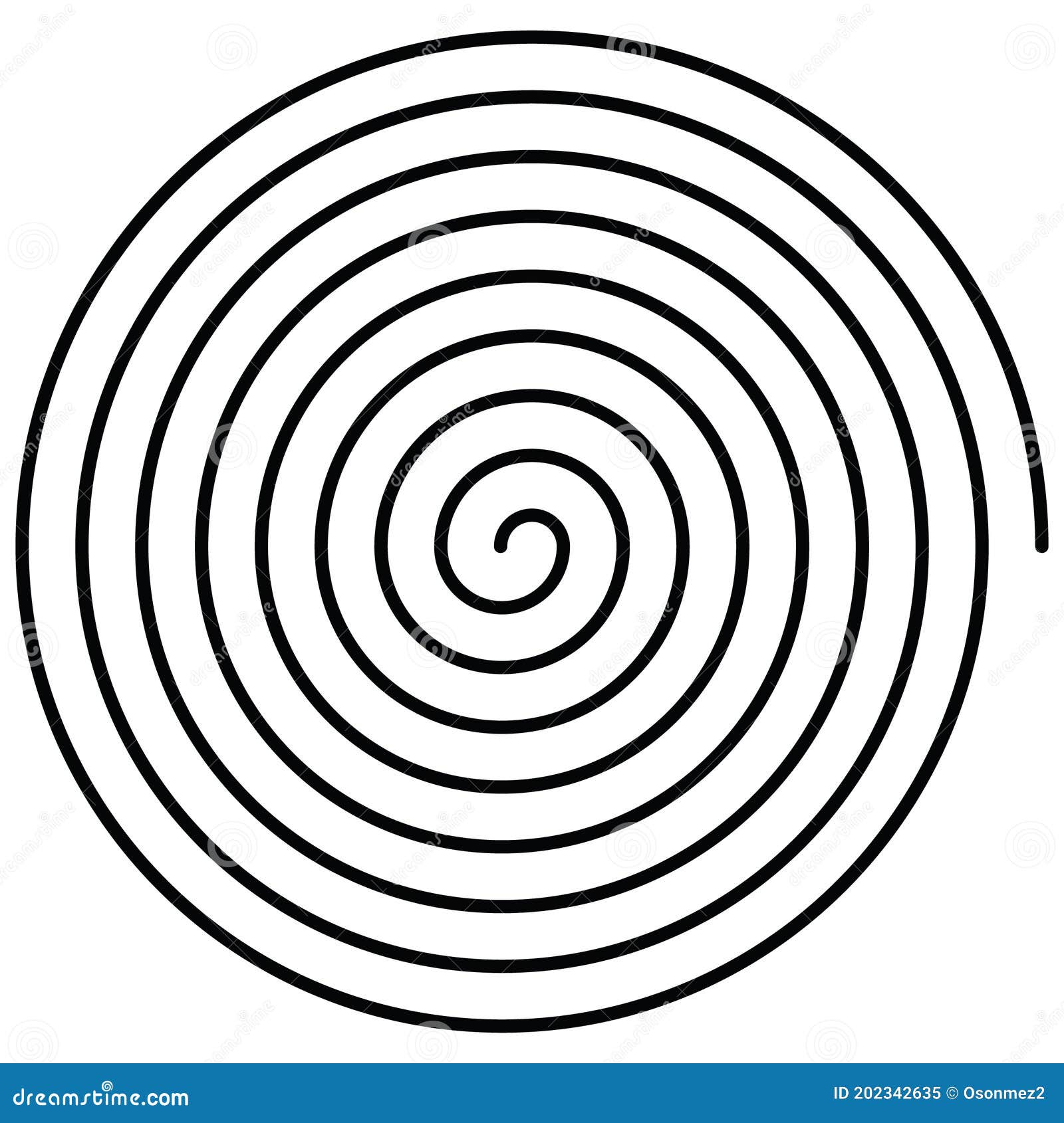 Spiral Vector Illustration Drawn on White Background Stock Vector ...